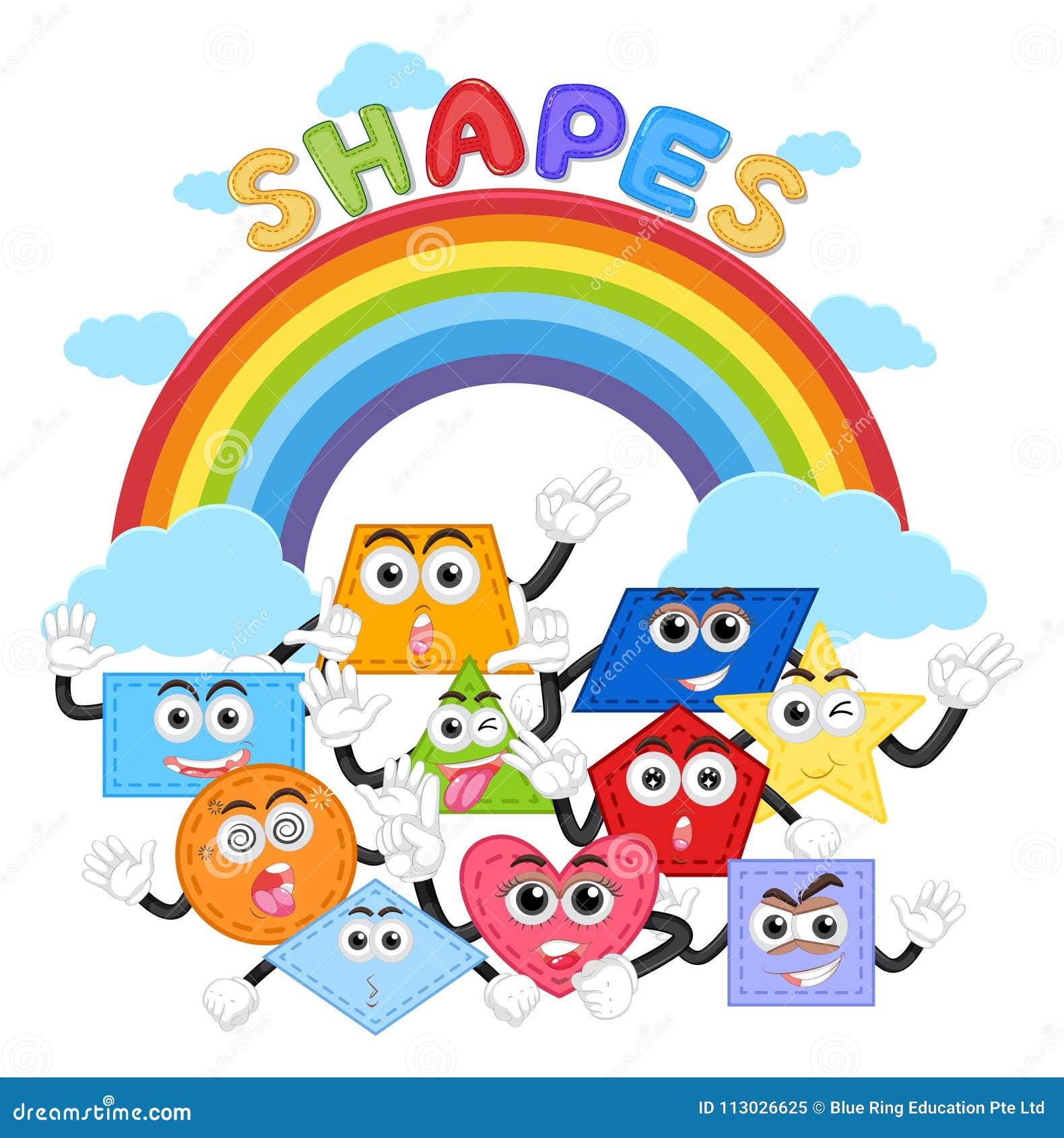 Math Poster With Different Shapes Cartoon Vector | CartoonDealer.com ...