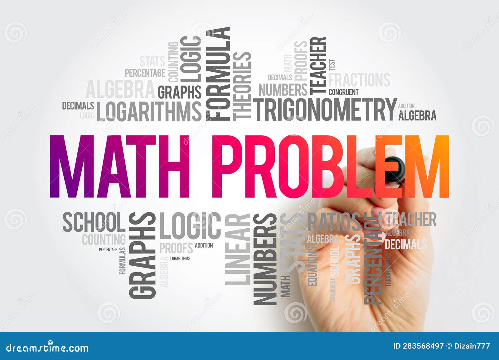 Math Problem Word Cloud Collage, Education Concept Background Stock ...