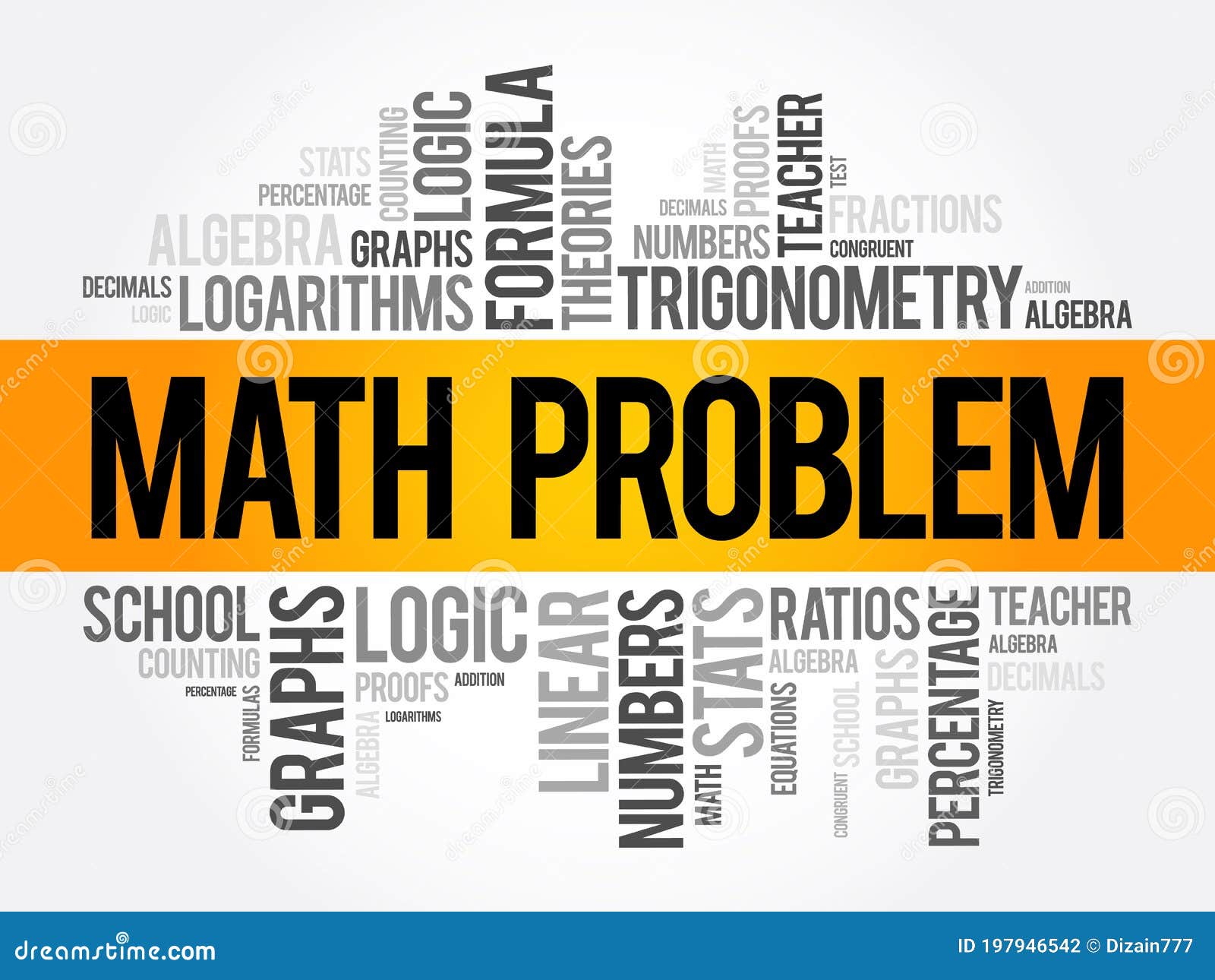 Math Problem Word Cloud Collage Stock Illustration - Illustration of ...