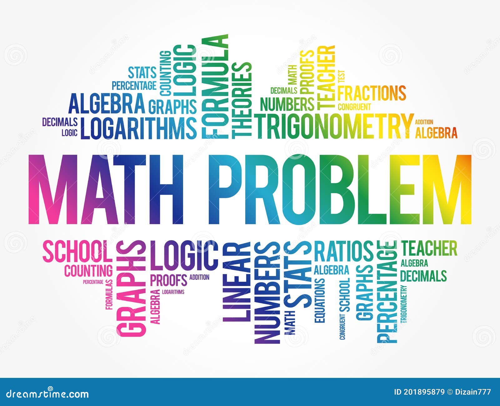 Math Problem Word Cloud Collage Stock Illustration - Illustration of ...