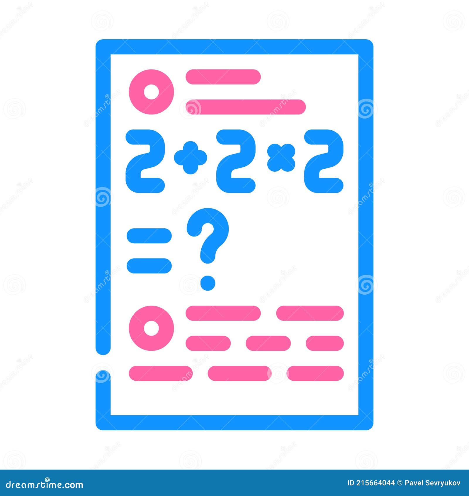 Math Problems Color Icon Vector Illustration Color Stock Vector ...