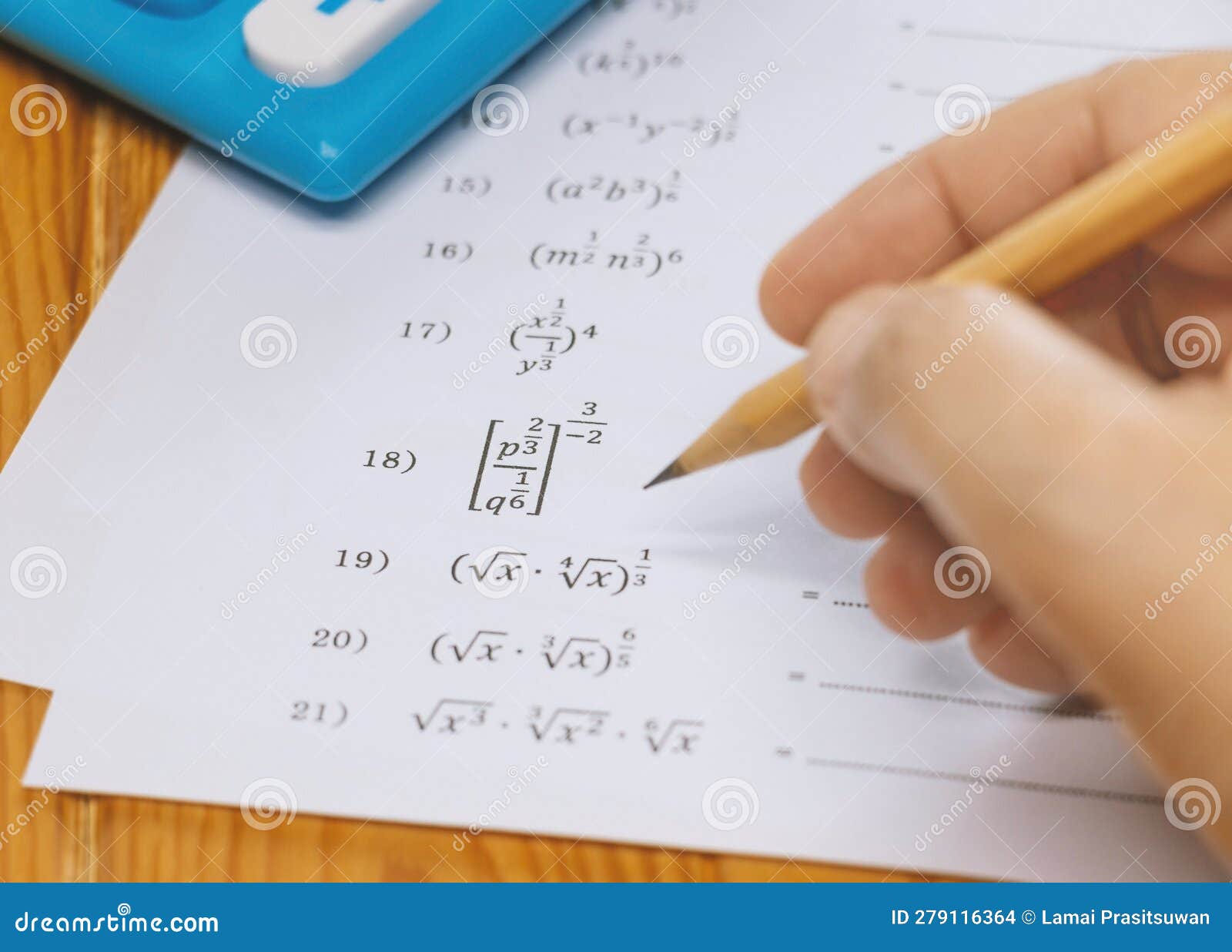 Math Problems on Desk in Class Stock Photo - Image of class ...