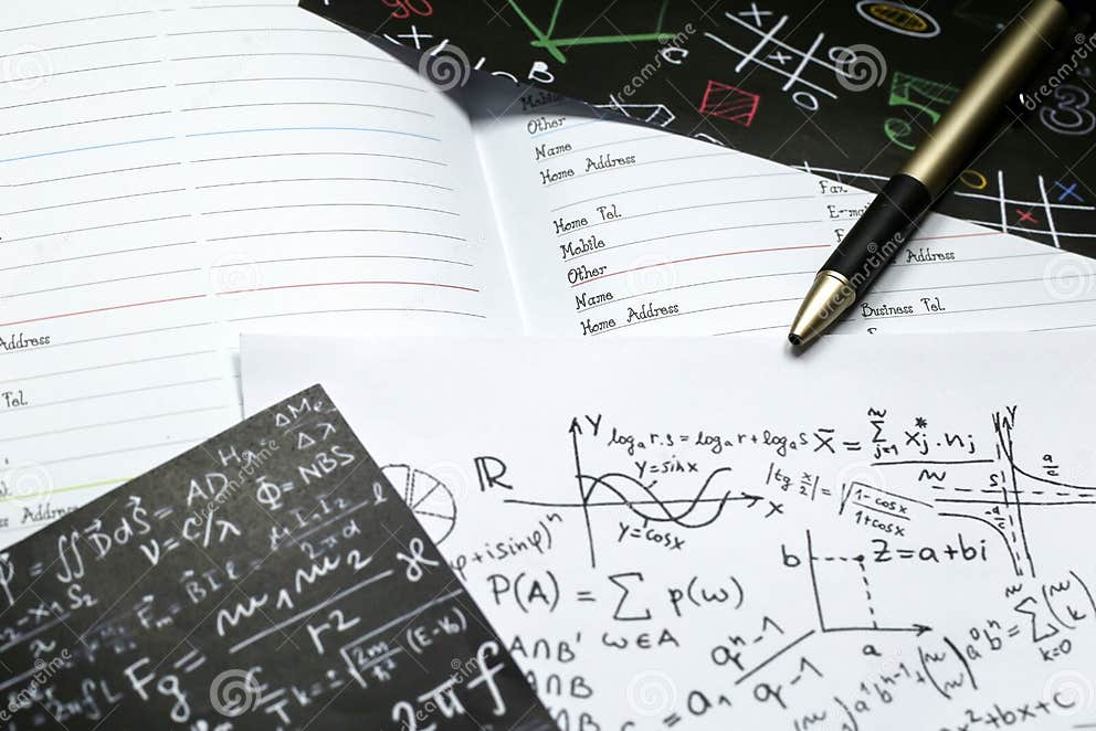 Math Problems on Graph Paper with Pencil ,formula Arithmetic Using for ...