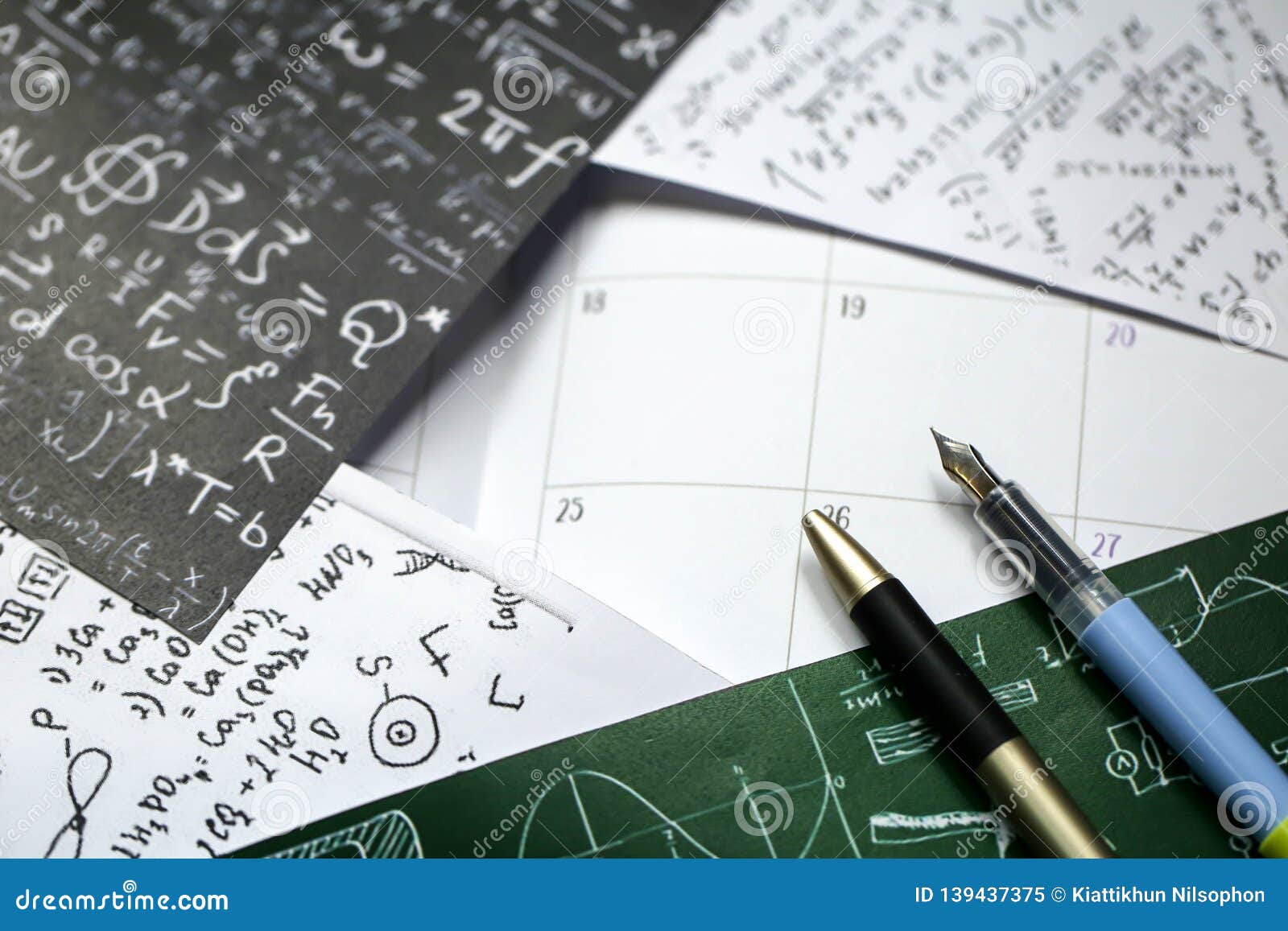 Math Problems on Graph Paper with Pencil ,formula Arithmetic Using for ...