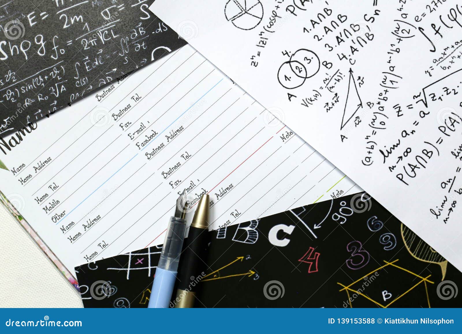 Math Problems on Graph Paper with Pencil ,formula Arithmetic Using for ...