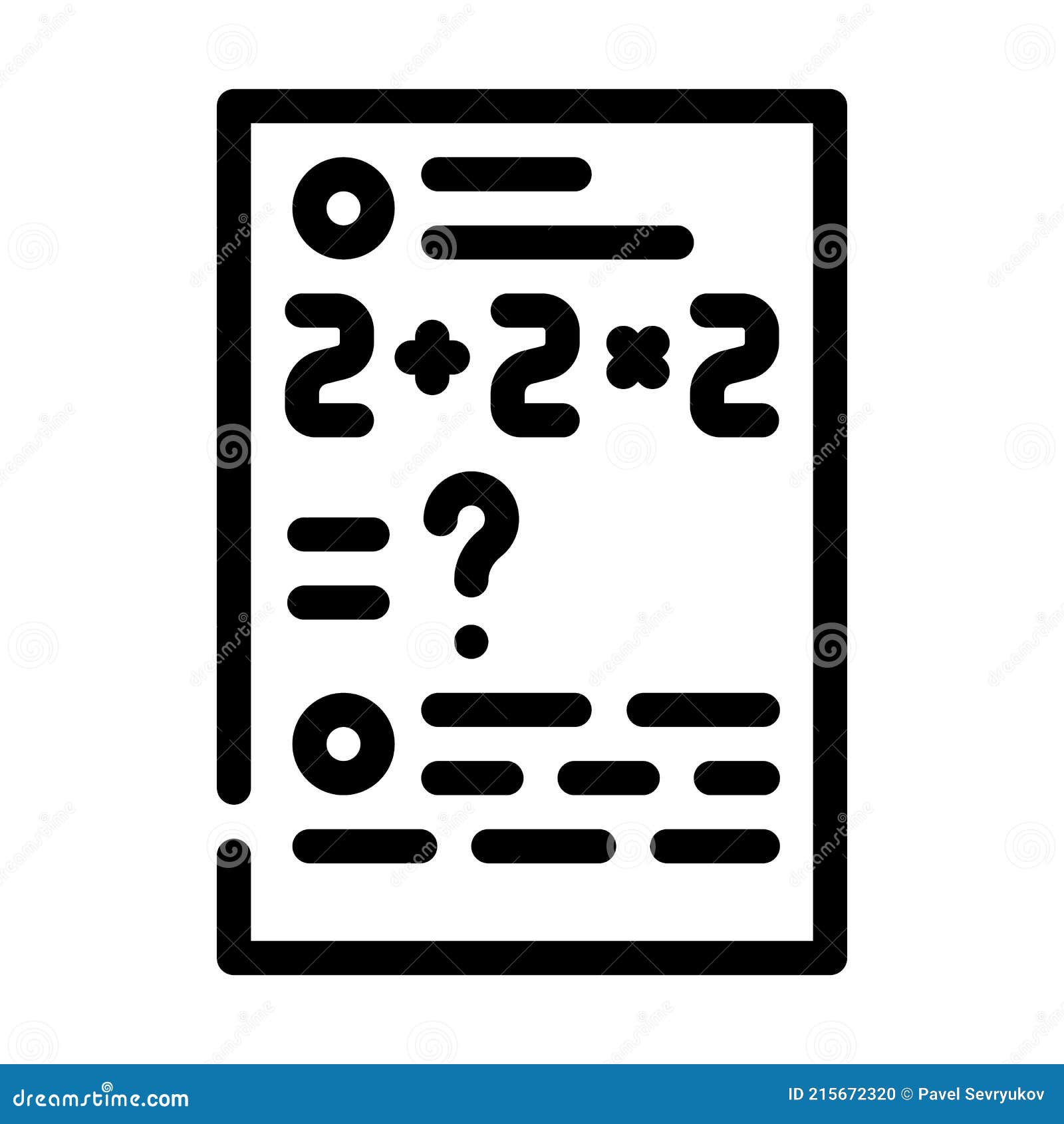 Math Problems Line Icon Vector Illustration Black Stock Vector ...
