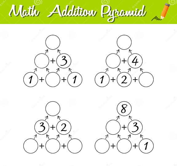 Math Pyramid Game. Educational a Mathematical Game. Beginner Level ...