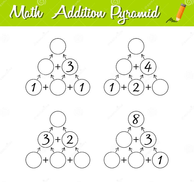 Math Pyramid Game. Educational a Mathematical Game. Beginner Level ...