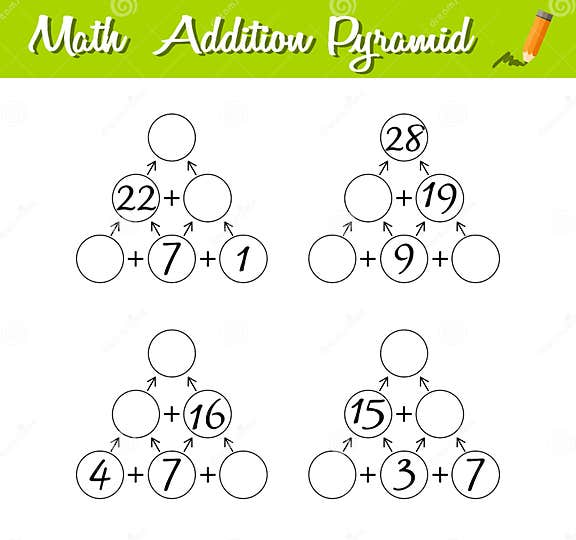 Math Pyramid Game. Educational a Mathematical Game. Beginner Level 3 ...