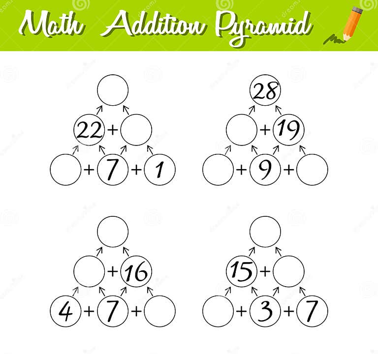 Math Pyramid Game. Educational a Mathematical Game. Beginner Level 3 ...