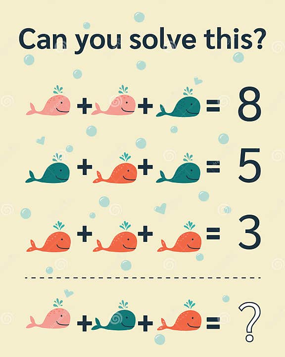 Math Riddle for Kids and Adults. Picture Equations, Fun Picture Math ...