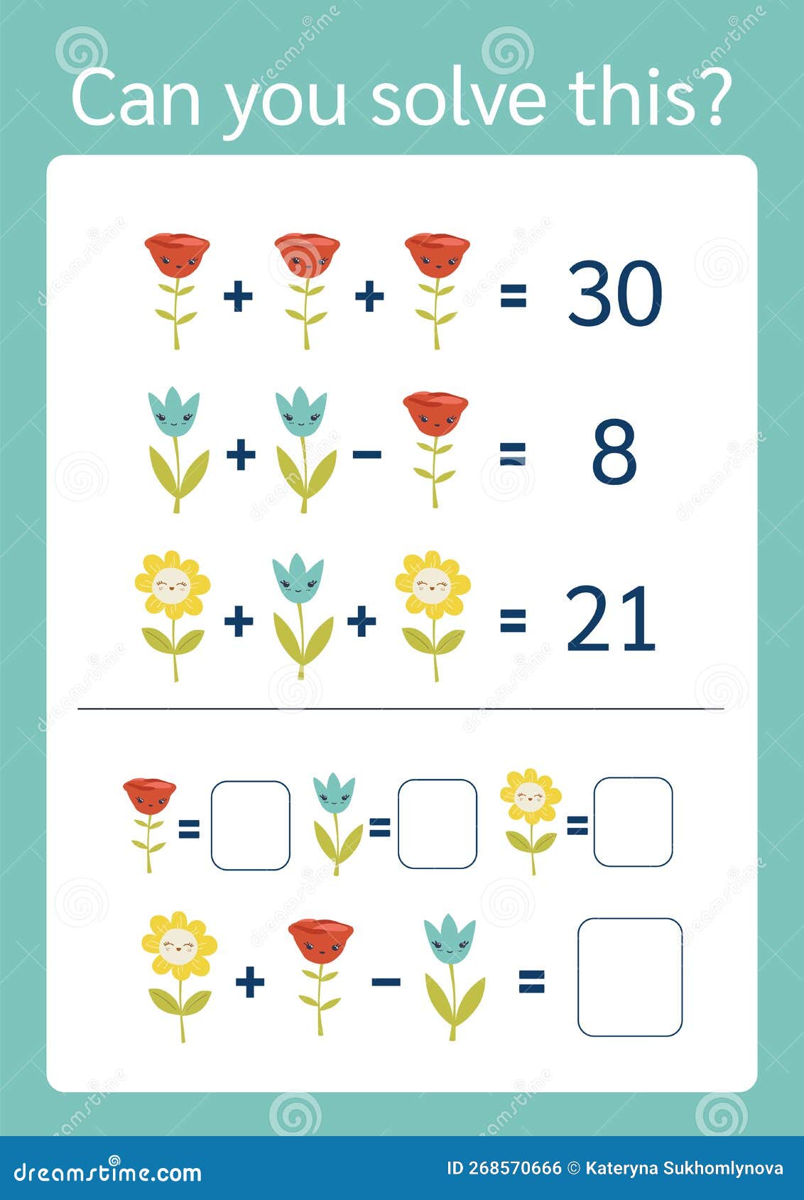 Math Riddle, Vector Format. Find the Answer, Picture Equations. Brain ...
