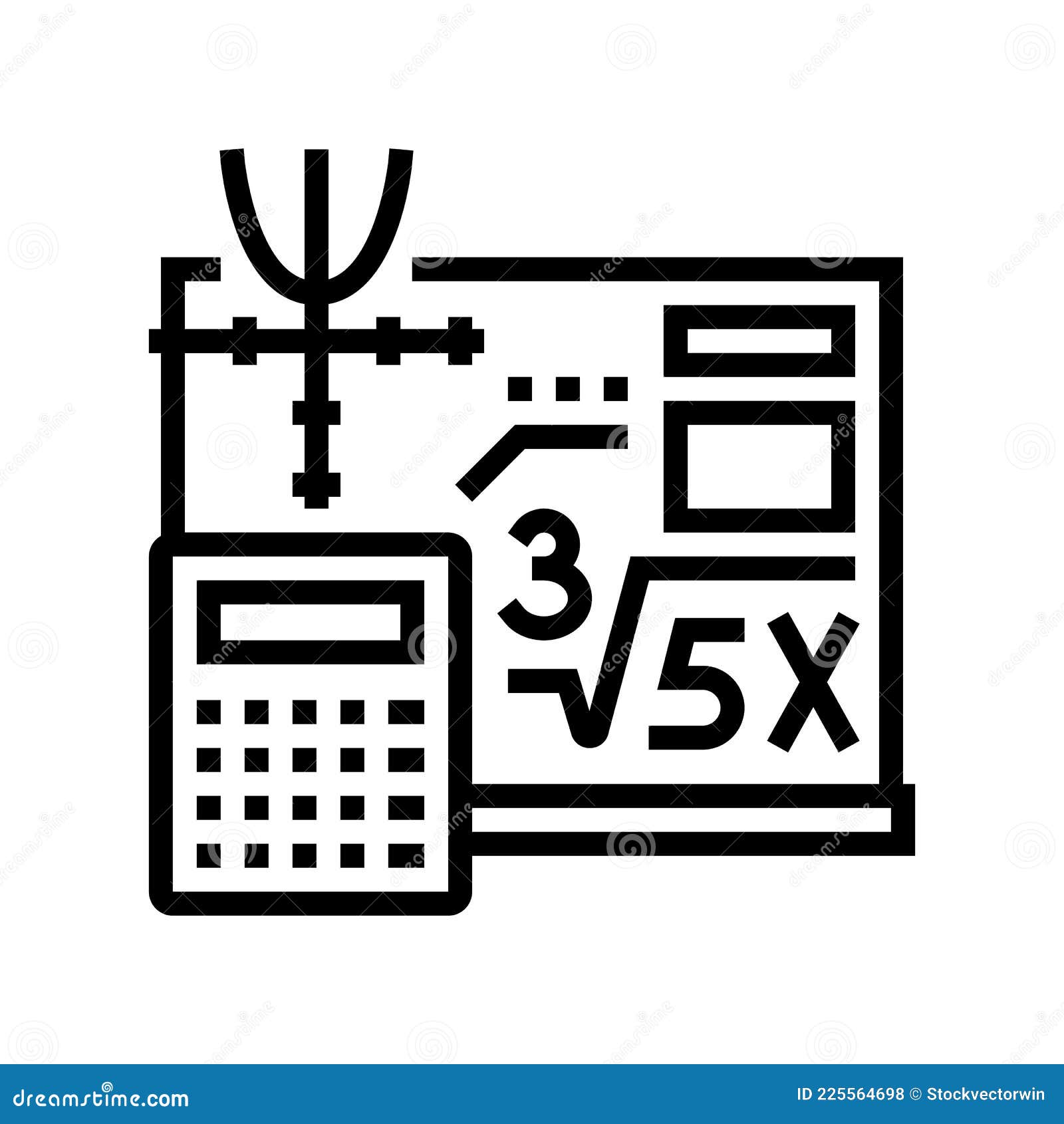 Math School Lesson Line Icon Vector Illustration Stock Vector ...