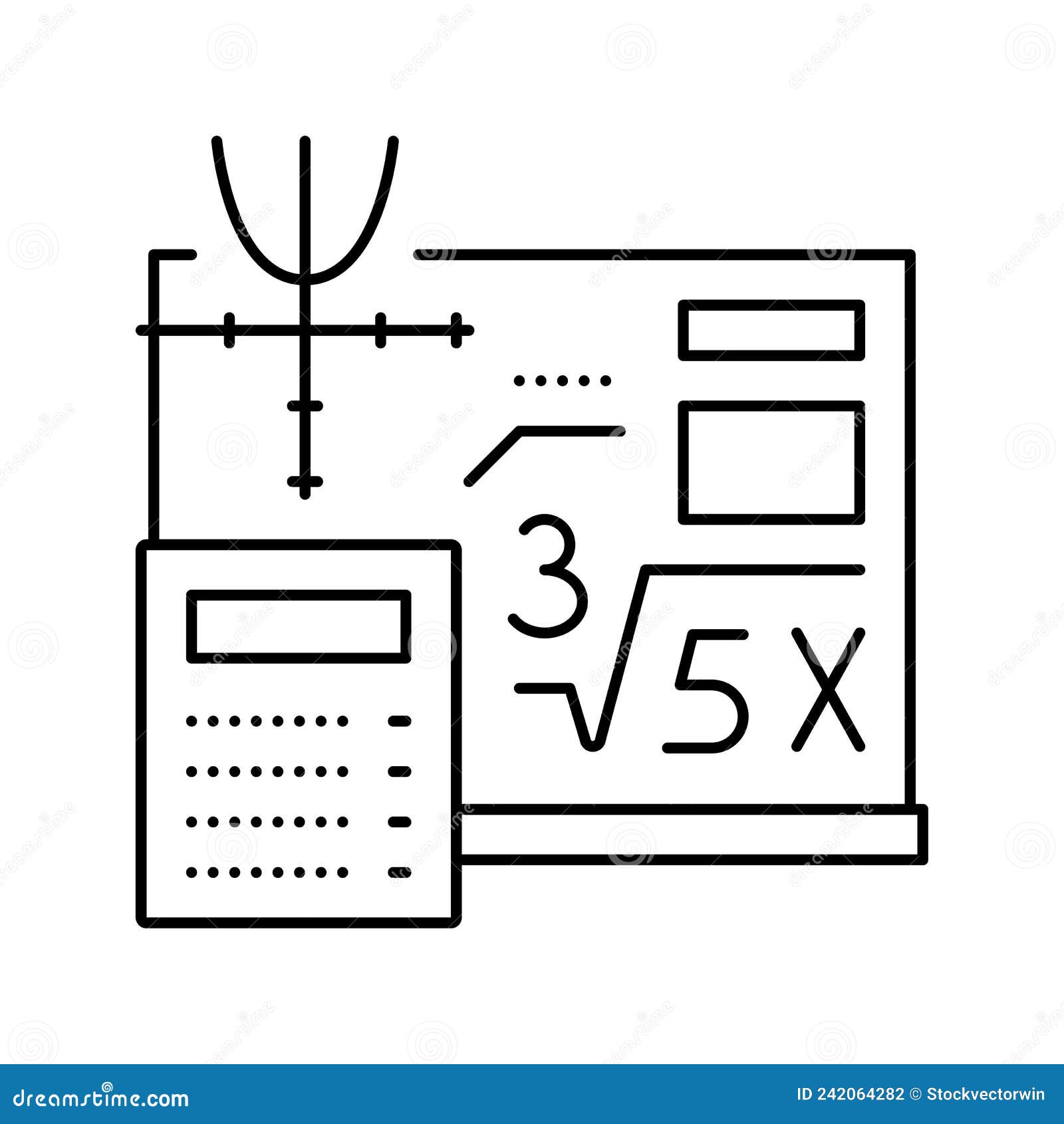 Math School Lesson Line Icon Vector Illustration Stock Vector ...