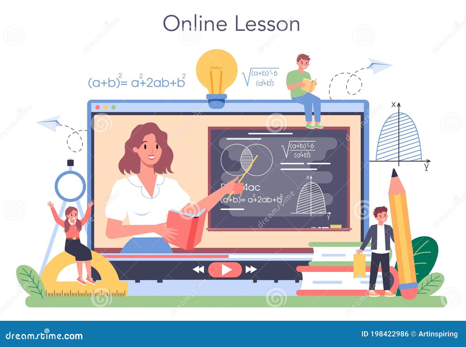 Math School Online Service or Platform. Learning Mathematics Stock ...