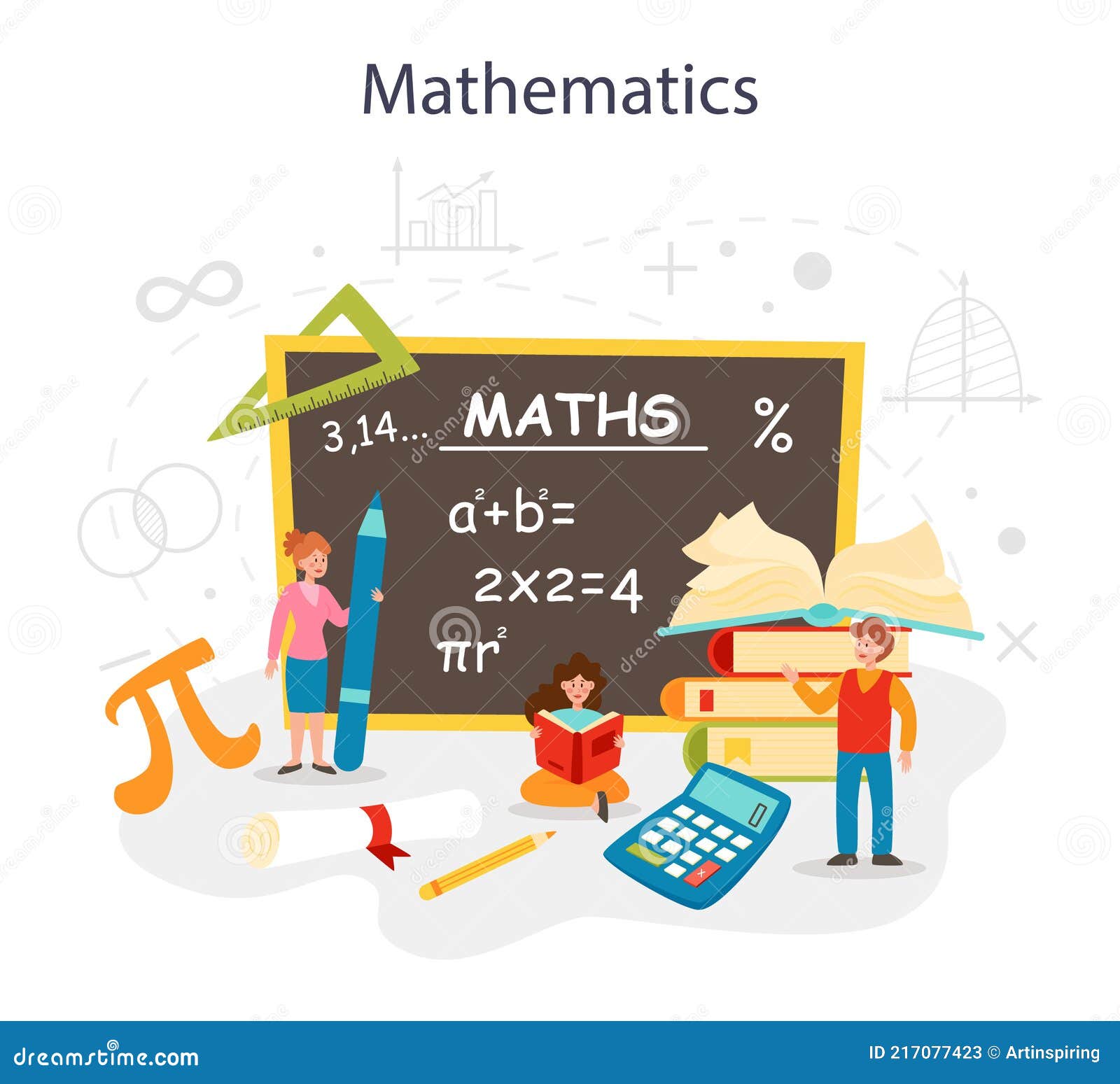 Math School Subject. Learning Mathematics, Geometry and Algebra Stock ...