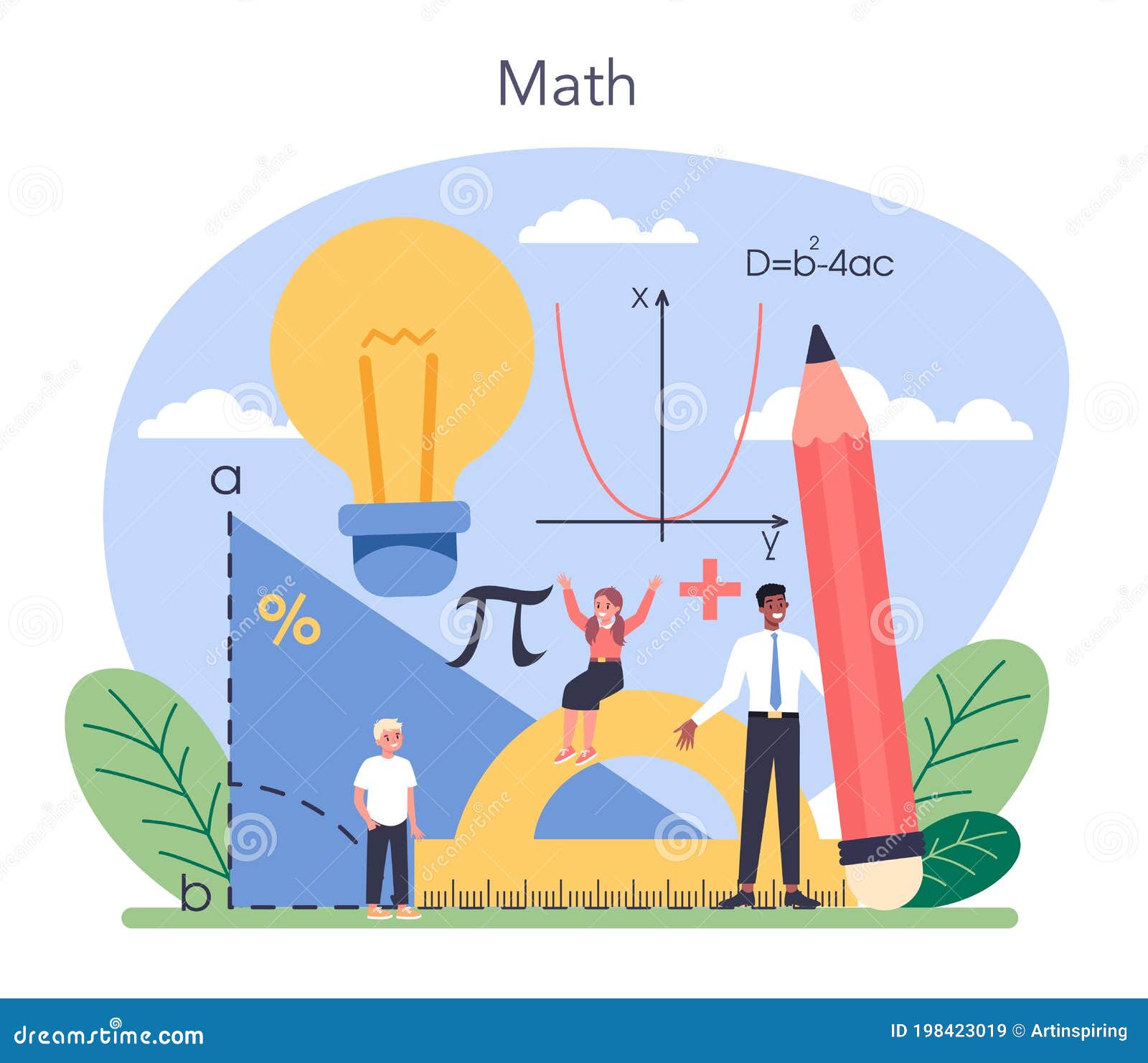 Math School Subject. Learning Mathematics, Idea of Education Stock ...