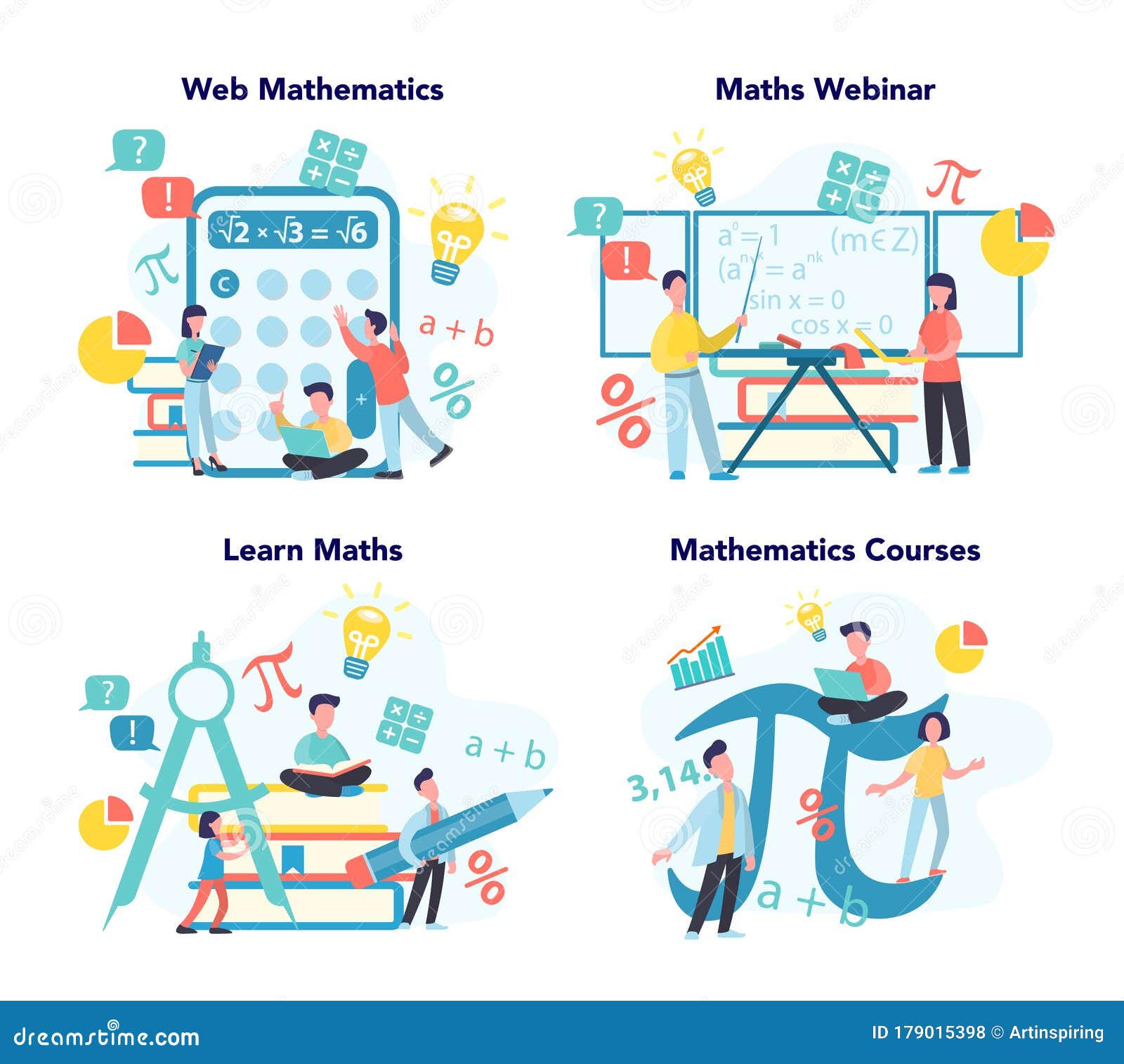 Math School Subject. Learning Mathematics, Idea of Education Stock ...