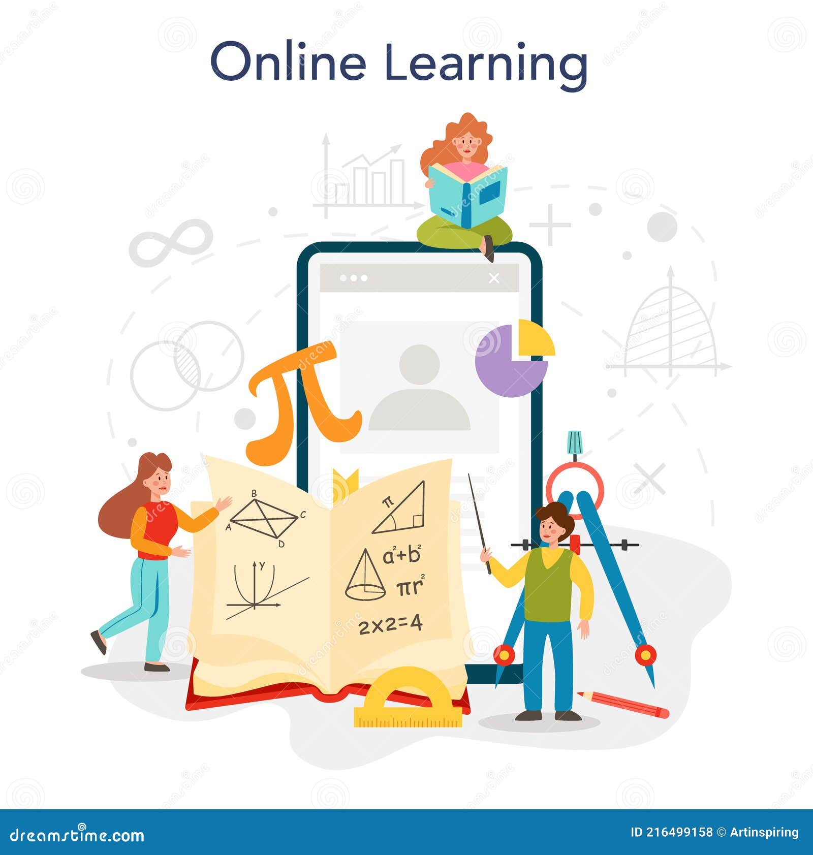 Math School Subject Online Service or Platform. Learning Mathematics ...