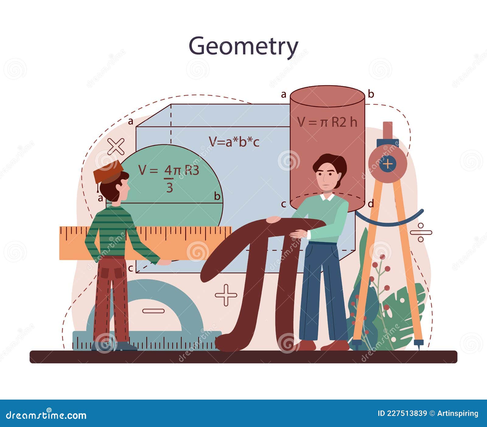 Geometry Science Education Concept Vector Poster In Flat Style Design ...