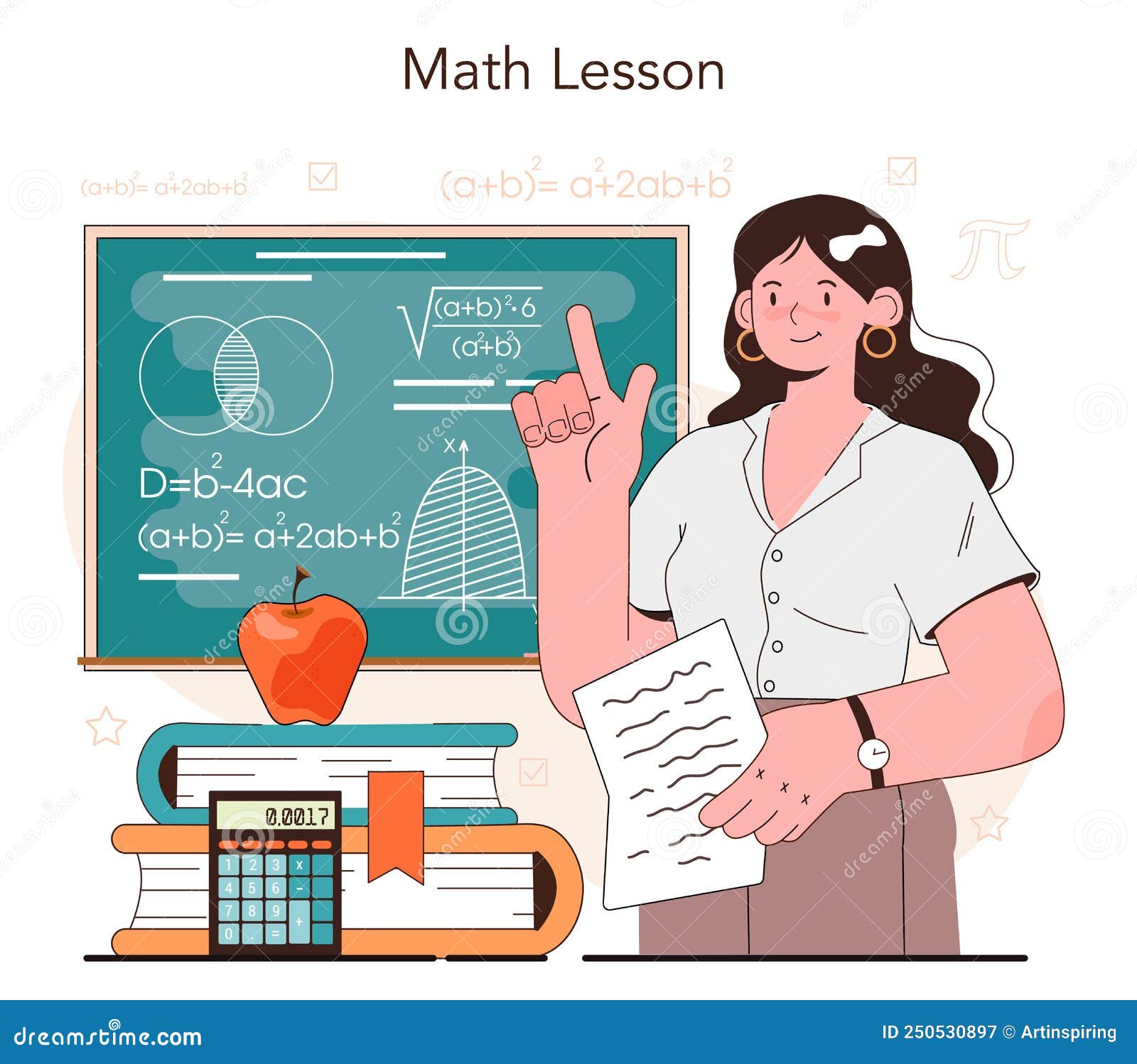 Math School Subject. Students Studying Mathematics and Algebra Stock ...