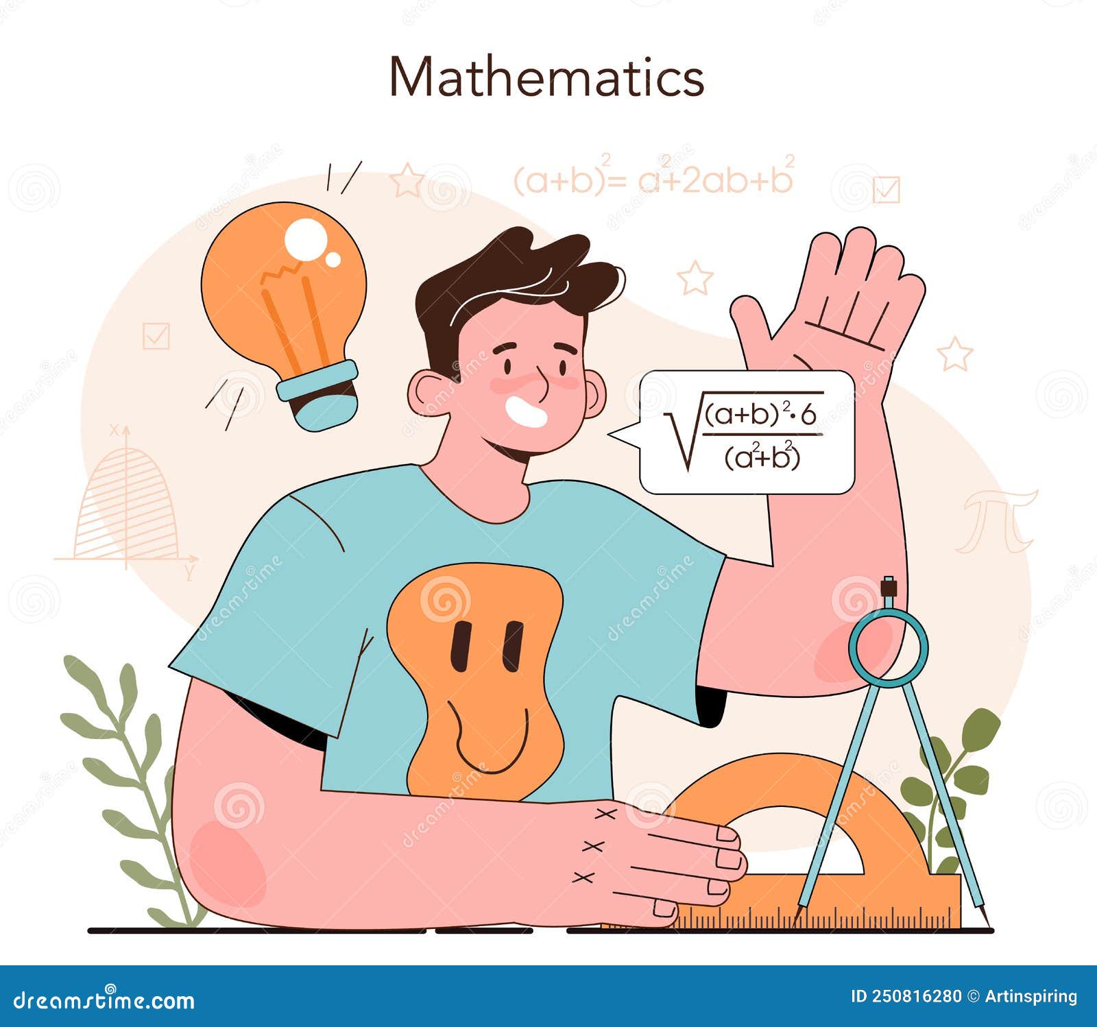 Math School Subject. Students Studying Mathematics and Algebra Stock ...