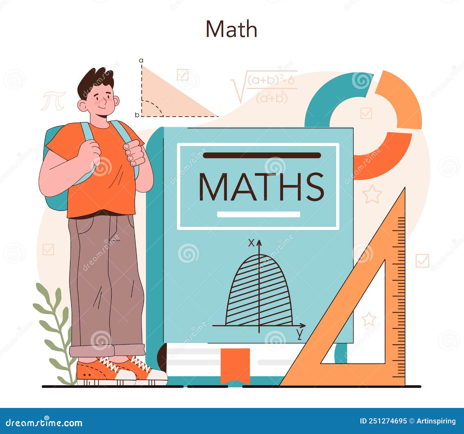 Math School Subject. Students Studying Mathematics and Algebra Stock ...