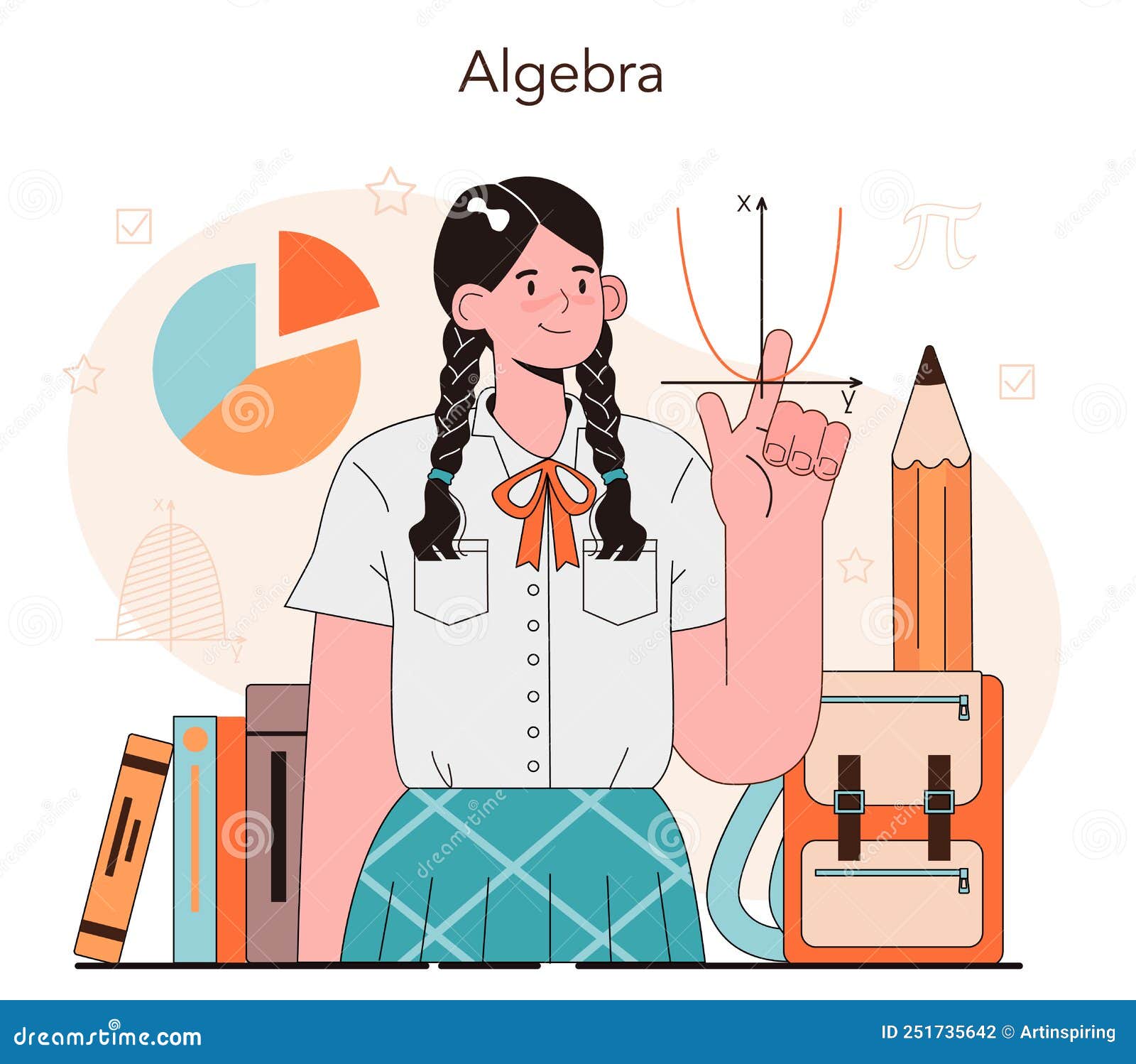 Math School Subject. Students Studying Mathematics and Algebra Stock ...