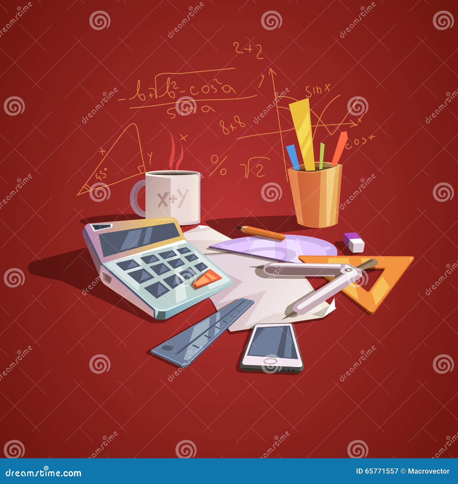 Math science concept stock vector. Illustration of drawing - 65771557