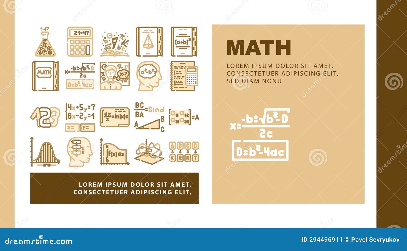 Math Science Education School Landing Header Vector Stock Vector ...