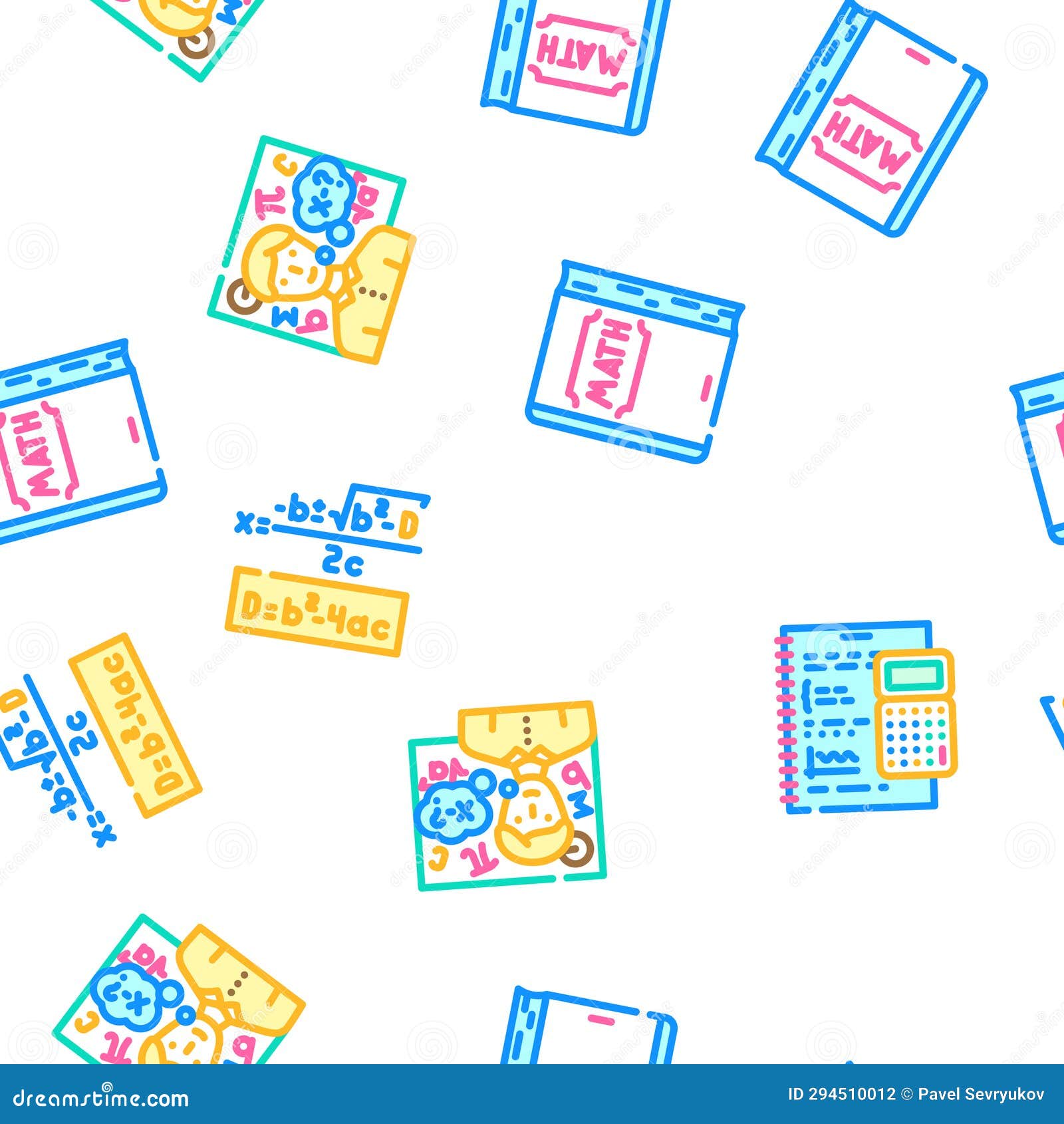 Math Science Education School Vector Seamless Pattern Stock Vector ...