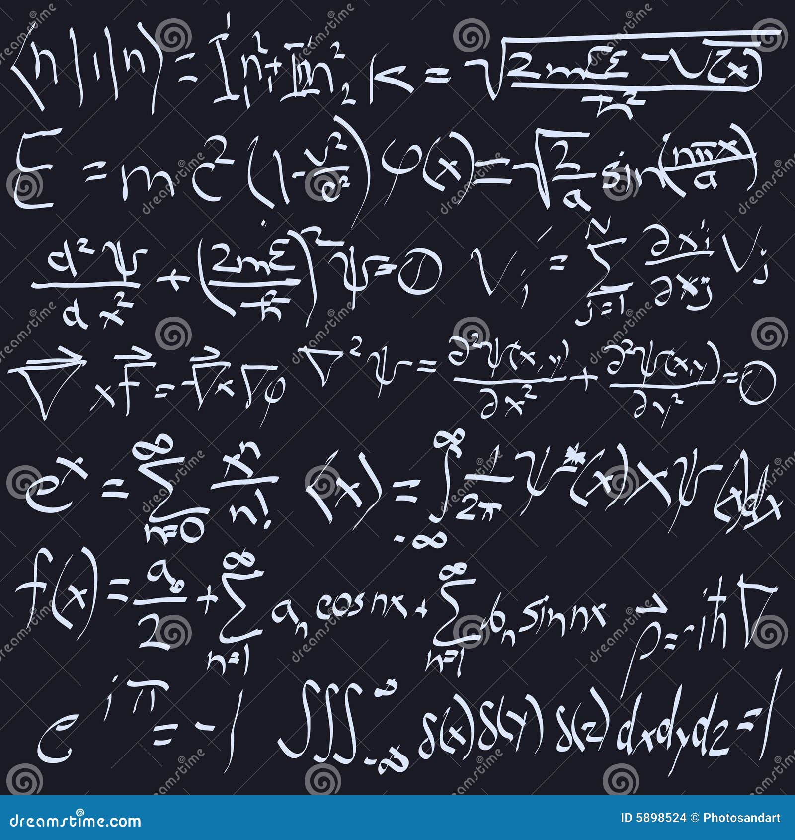 Math and Science Formulas stock illustration. Illustration of abstract ...