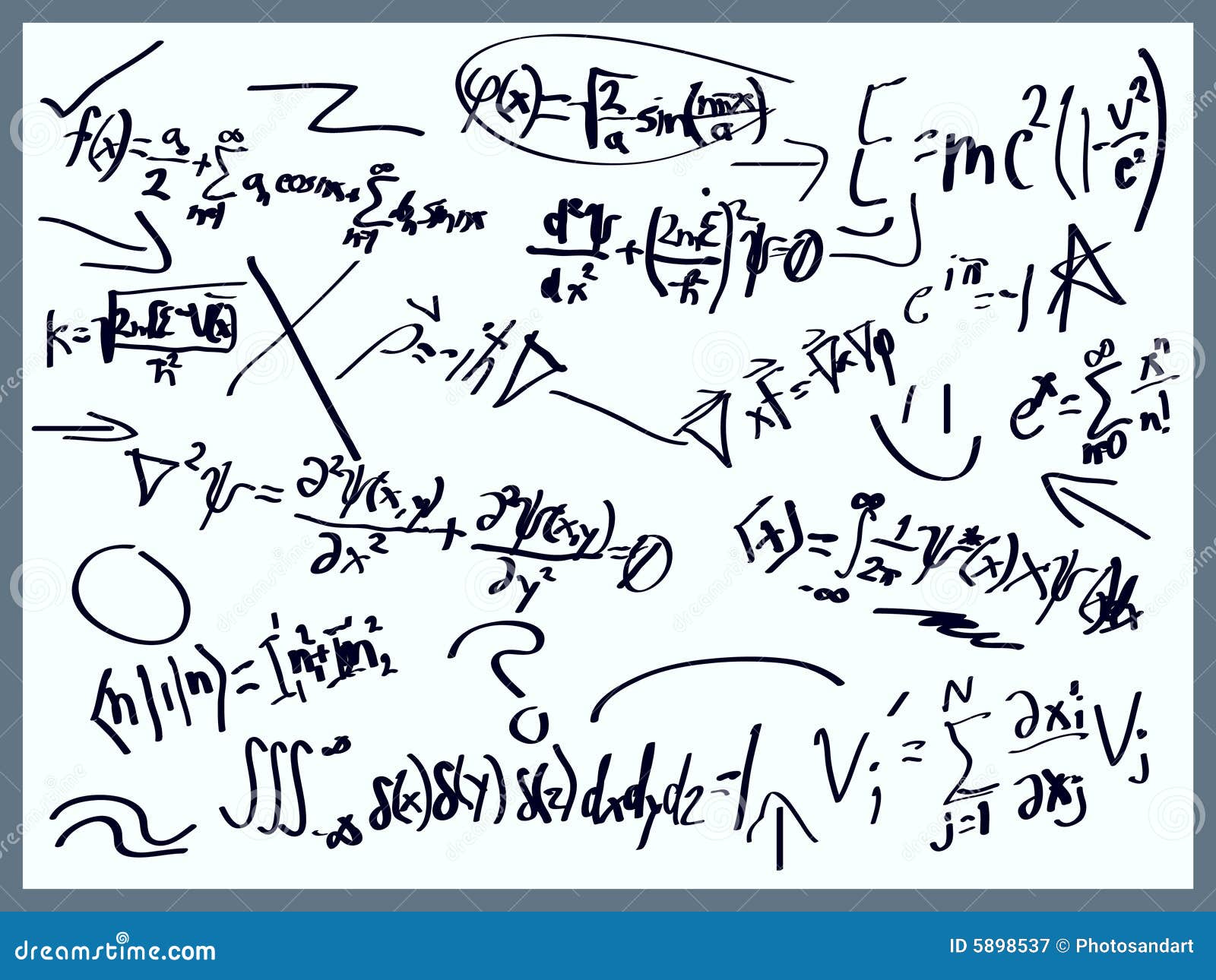 Math and Science Formulas stock illustration. Illustration of equation ...