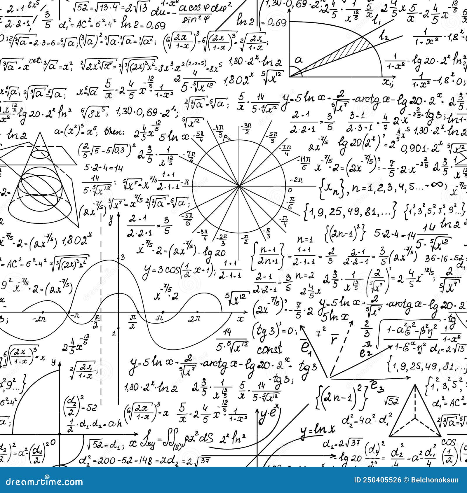 Math Scientific Vector Seamless Pattern with Calculations, Formulas and ... Math Scientific Vector Seamless Pattern with Calculations, Formulas and ...