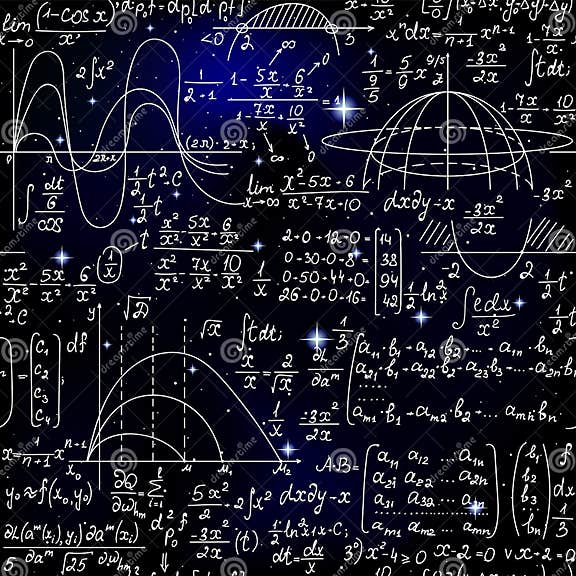 Math Scientific Vector Seamless Pattern with Mathematical Formulas ...