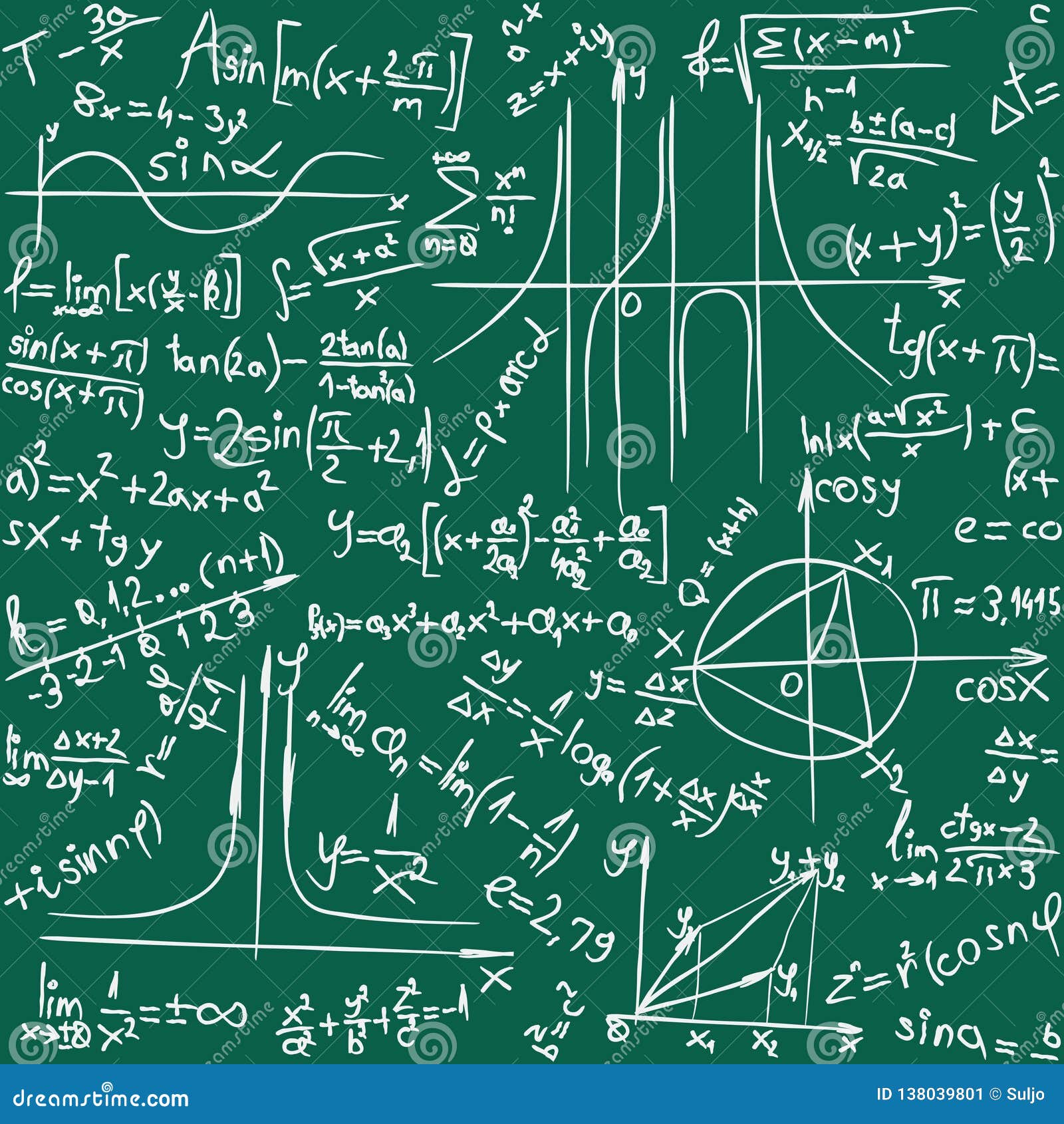 Math Seamless Background stock vector. Illustration of calculus - 138039801