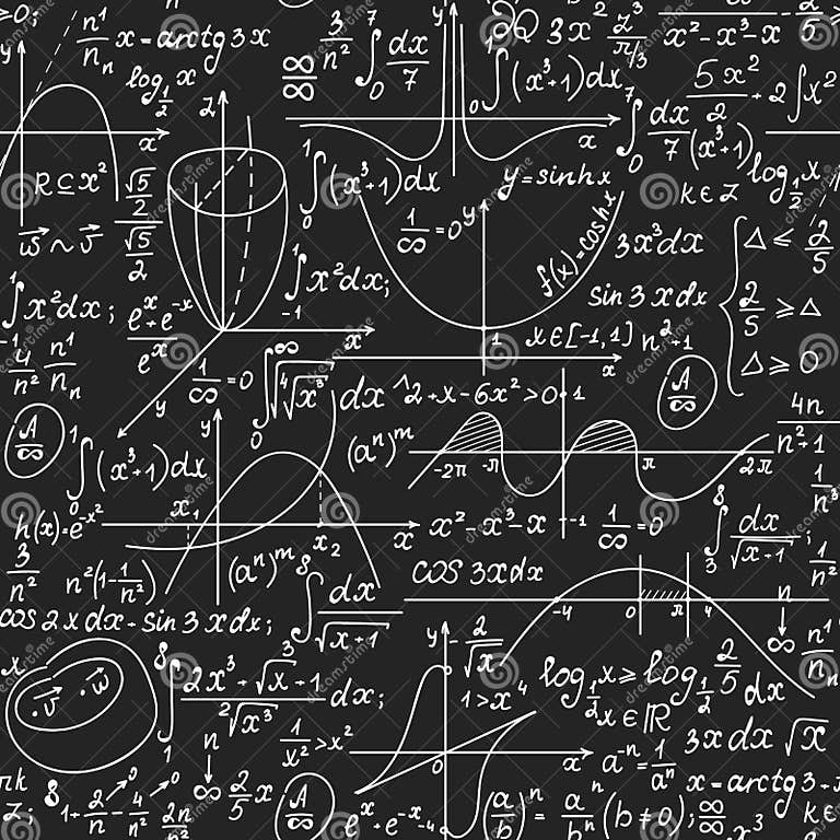 Math Seamless Endless Vector Texture with Handwritten Mathematical ...