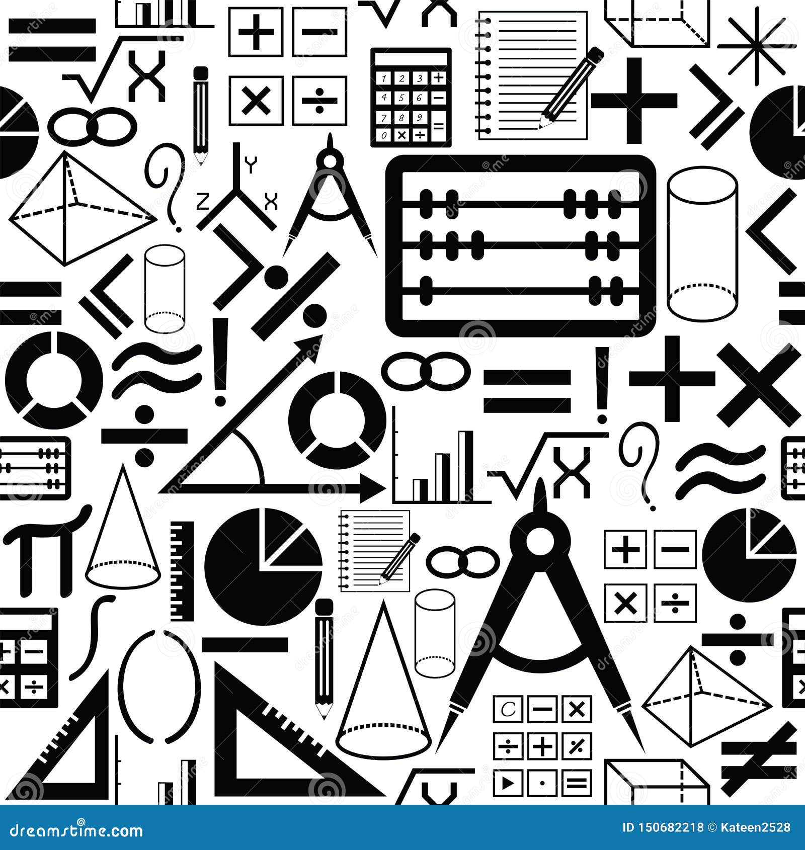 Math Seamless Pattern Background Icon Stock Vector - Illustration of ...
