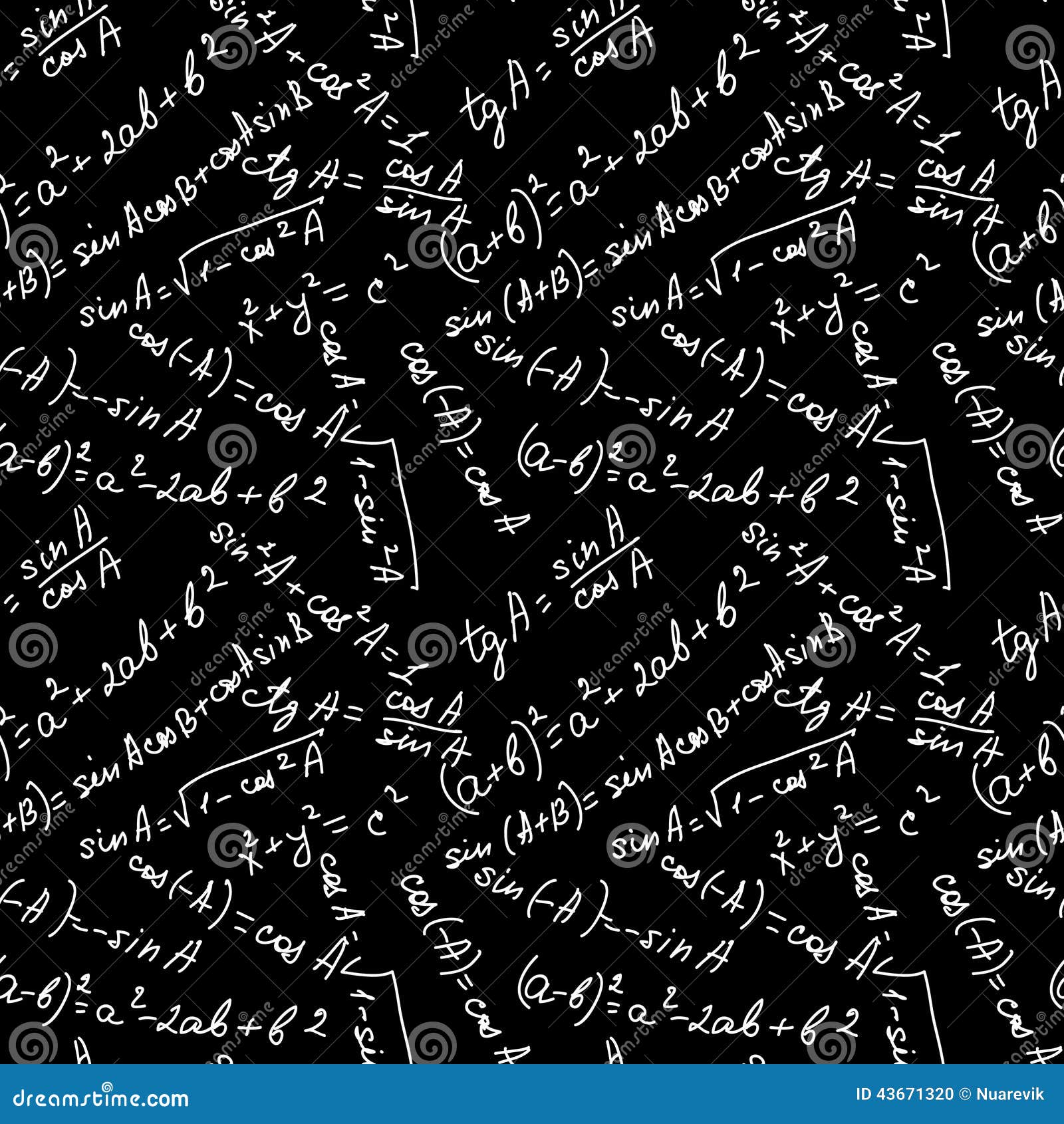 Math Seamless Pattern stock illustration. Illustration of isolated ...