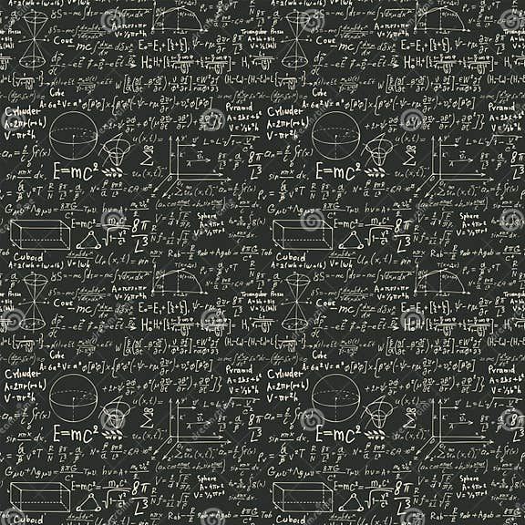 Math Seamless Pattern with Formulas and Sketches Stock Vector ...