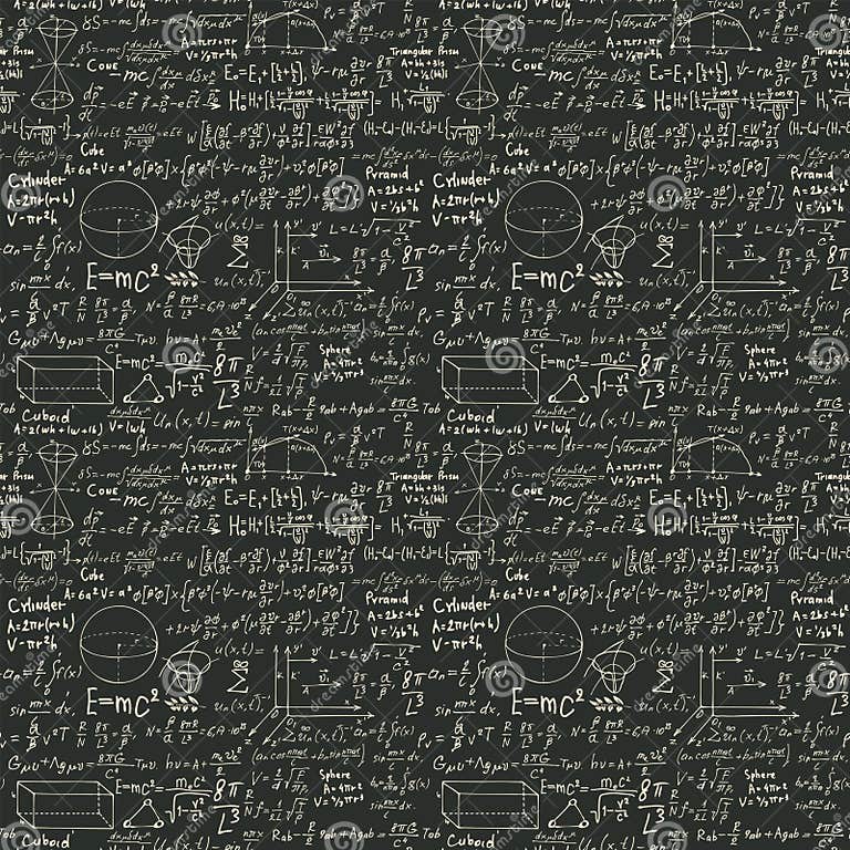 Math Seamless Pattern with Formulas and Sketches Stock Vector ...
