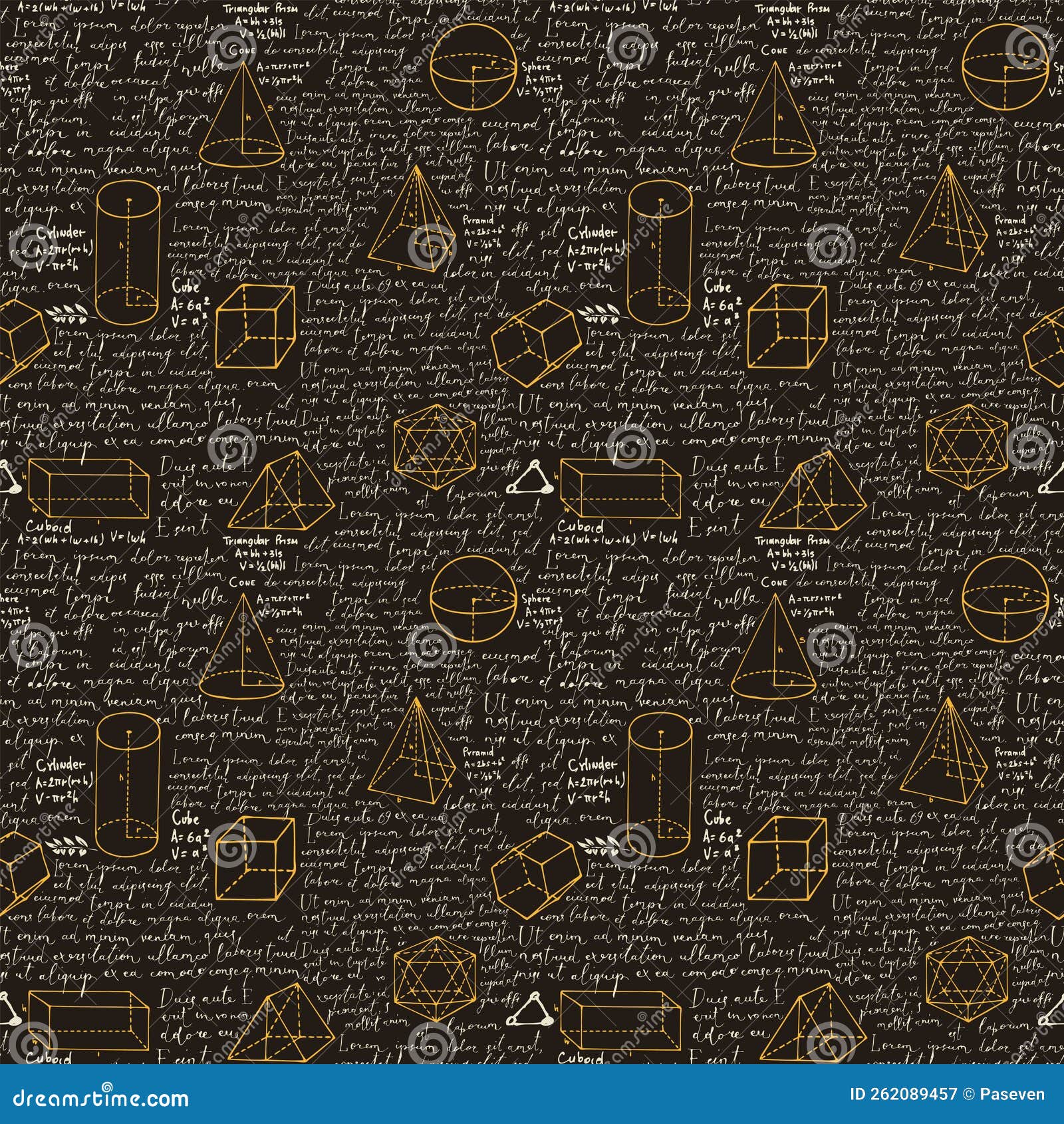 Math Seamless Pattern with Formulas and Sketches Stock Vector ...