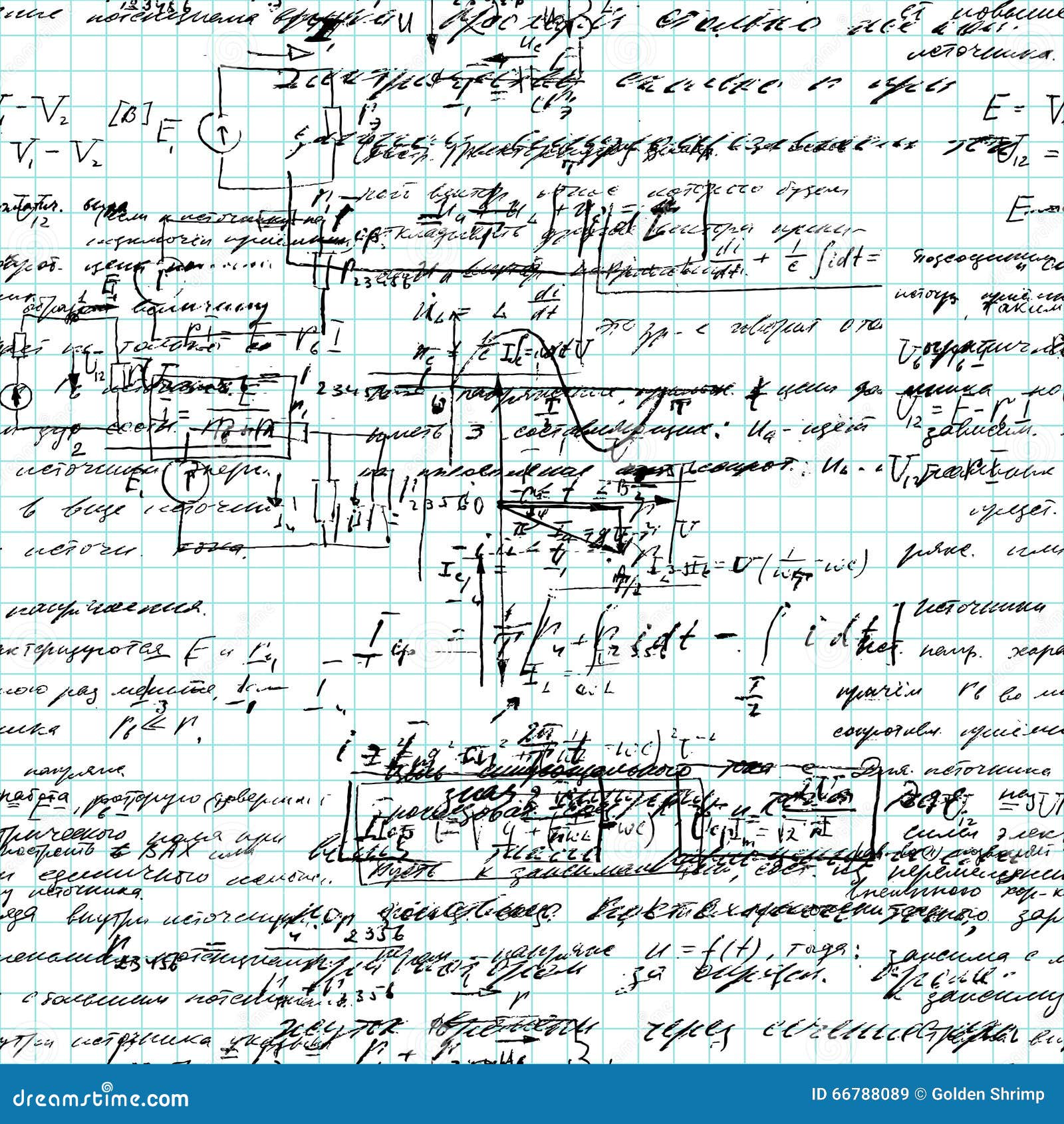 Math Seamless Pattern Handwritten on a Grid Copybook Paper Stock Vector ...