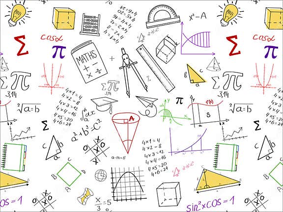 Math Seamless Pattern Vector Background Stock Illustration ...