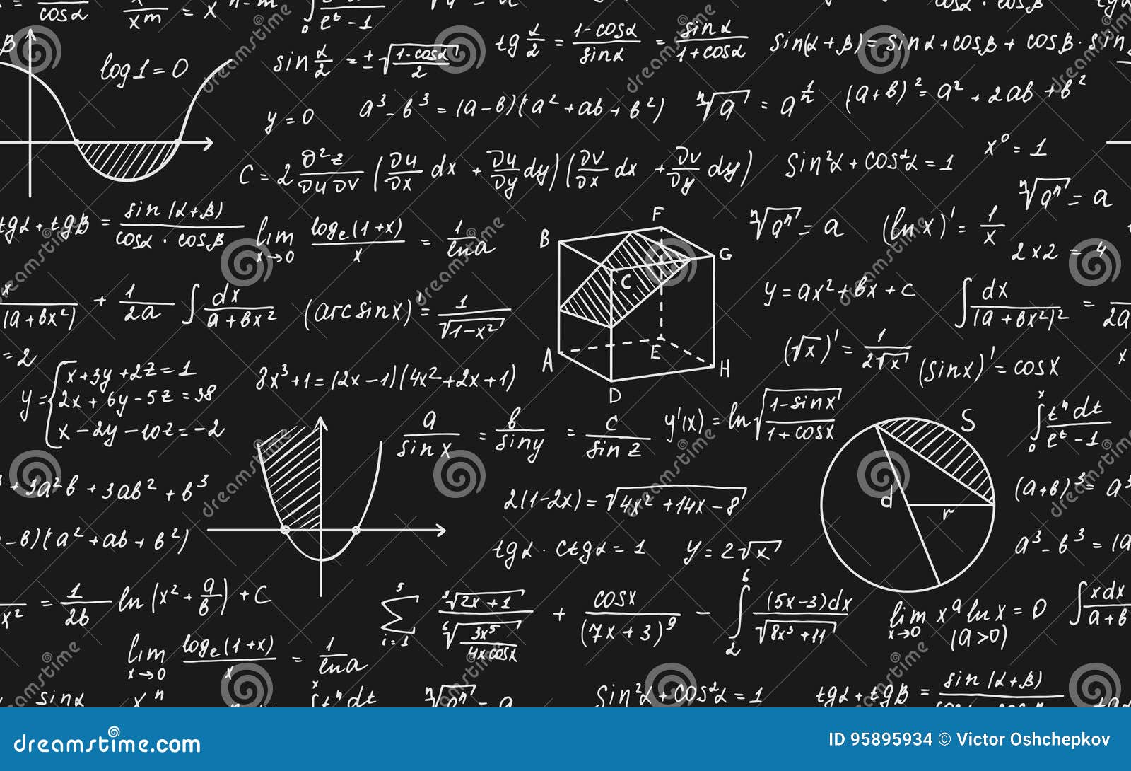 Math seamless pattern stock vector. Illustration of background - 95895934
