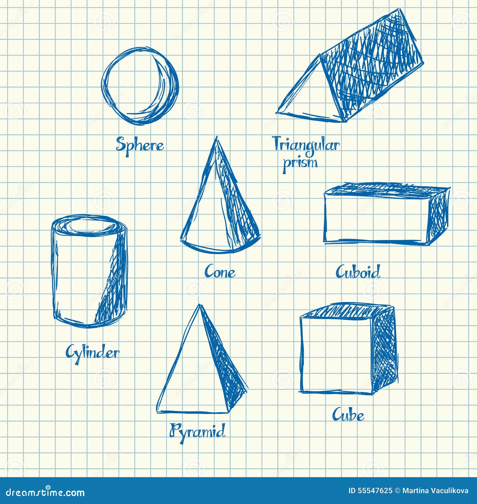 Math shapes doodle stock vector. Illustration of geometric - 55547625