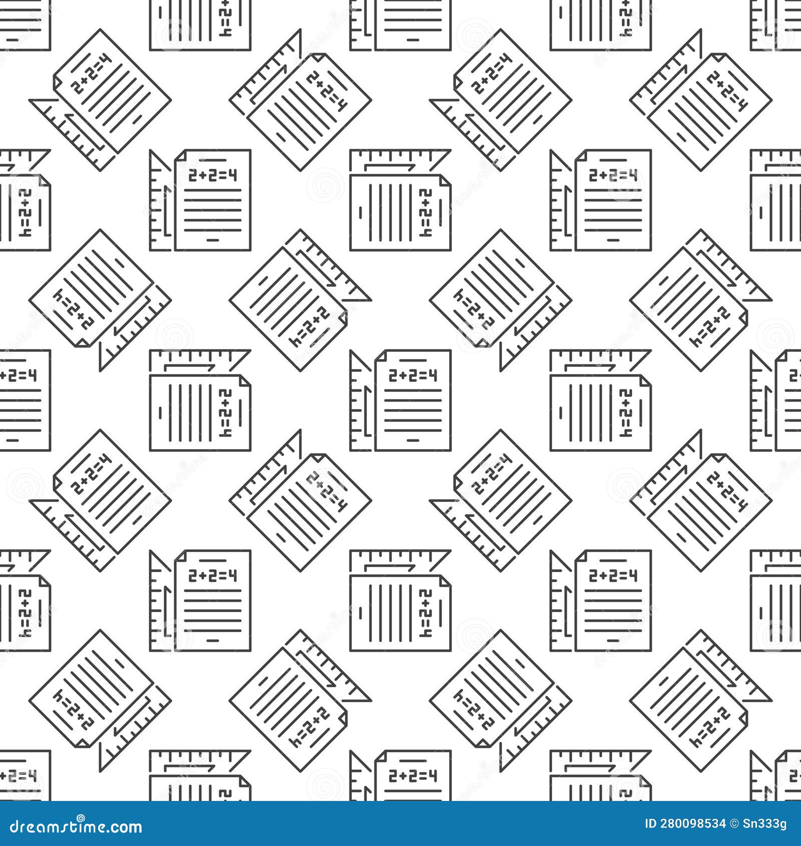 Math Sheet of Paper with Triangle Vector Outline Minimal Seamless ...
