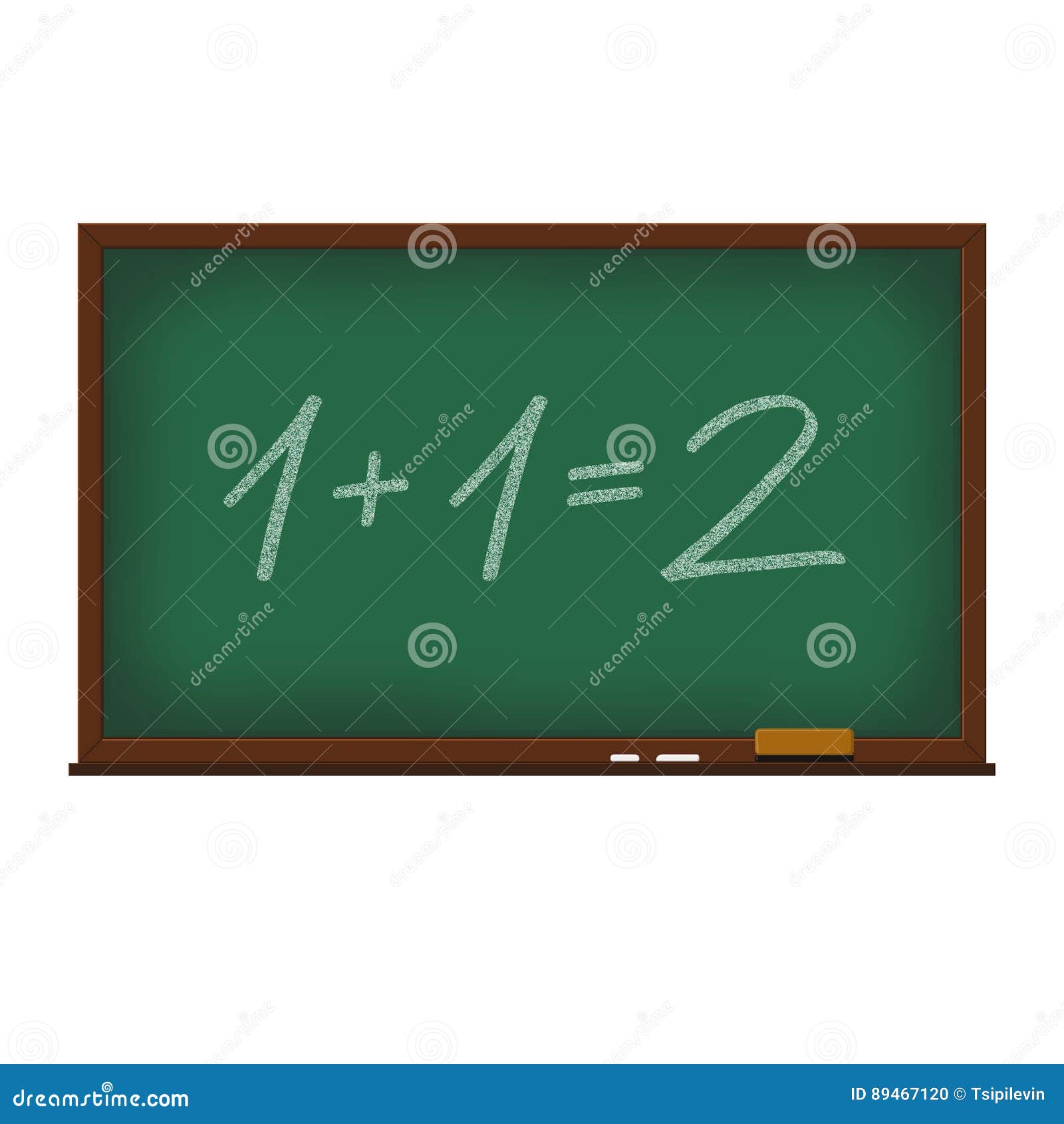 Math Exercise on Chalk Board Illustration on White Background Stock ...