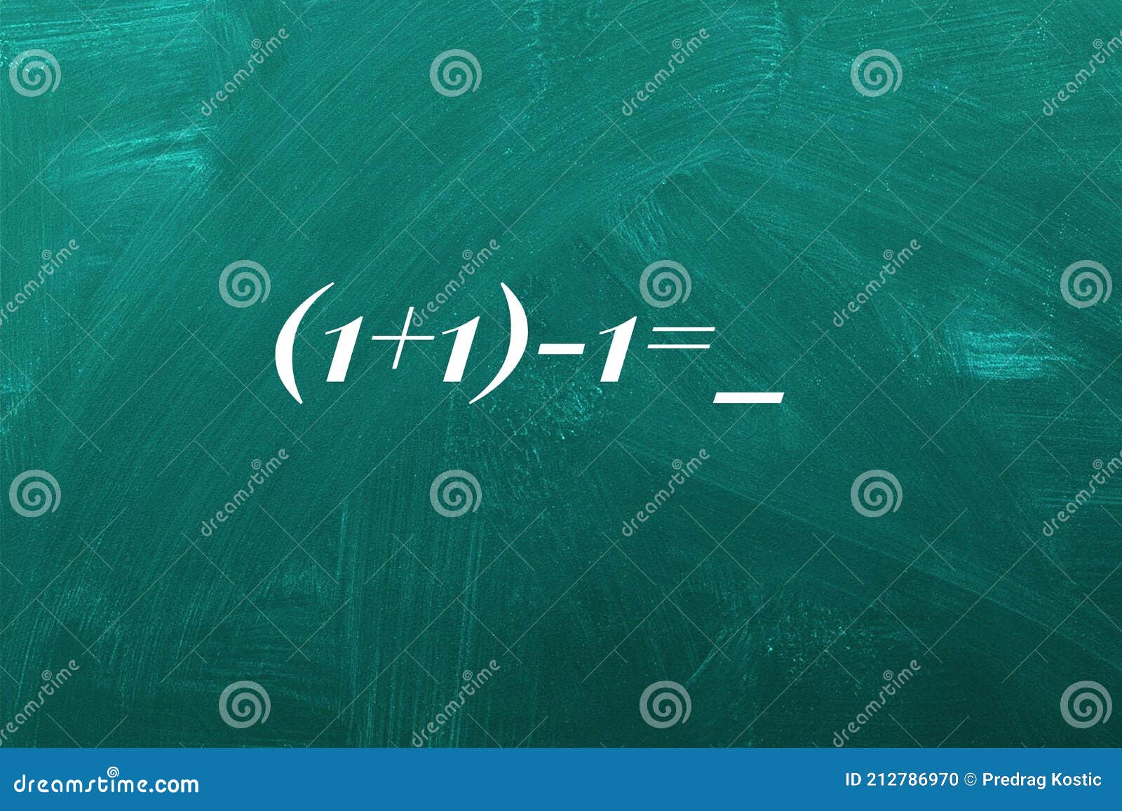 (1+1)-1 Math. stock photo. Image of sign, green, mathematics - 212786970