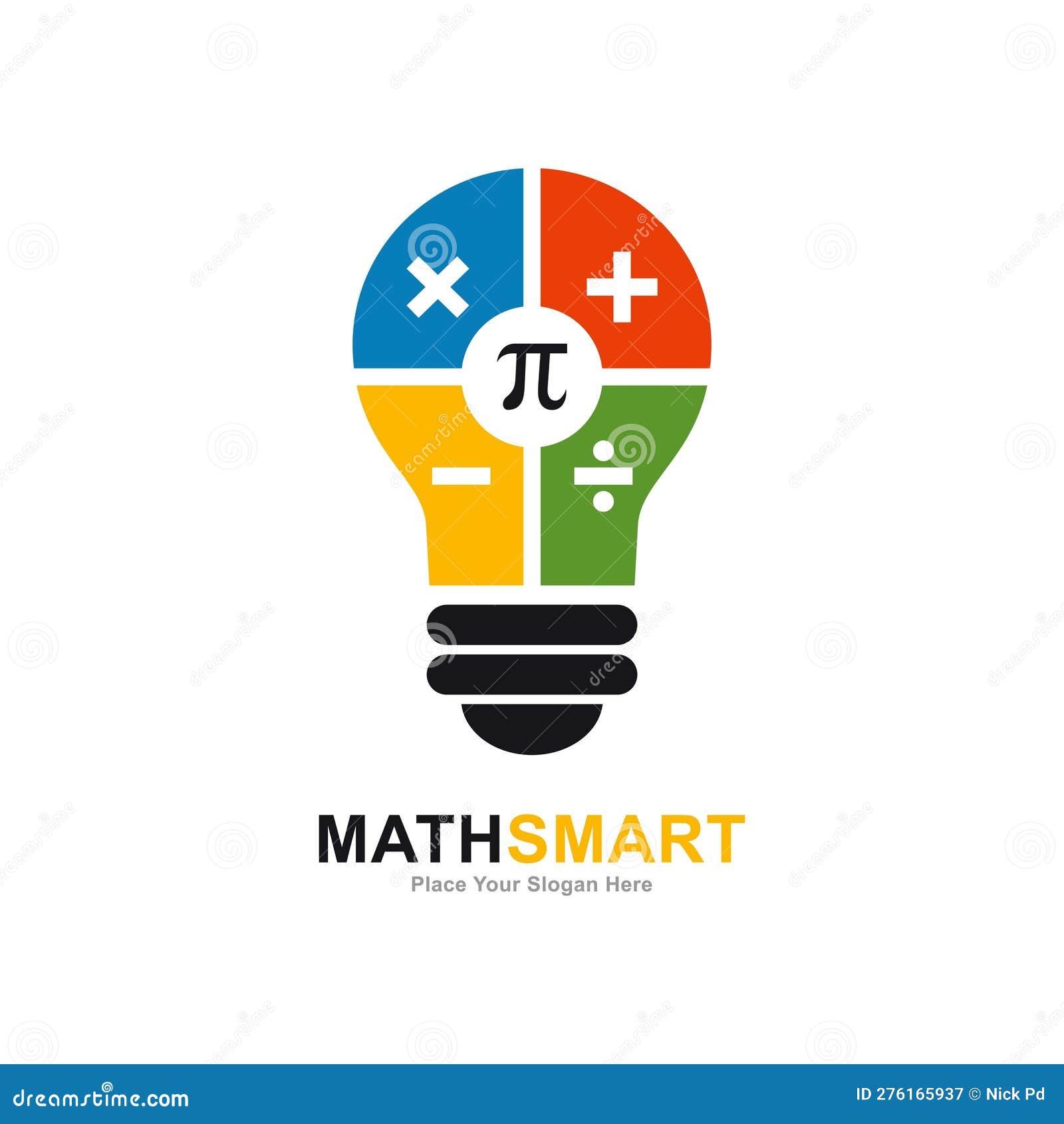 Math Smart with Bulb Logo Vector Icon Stock Vector - Illustration of ...